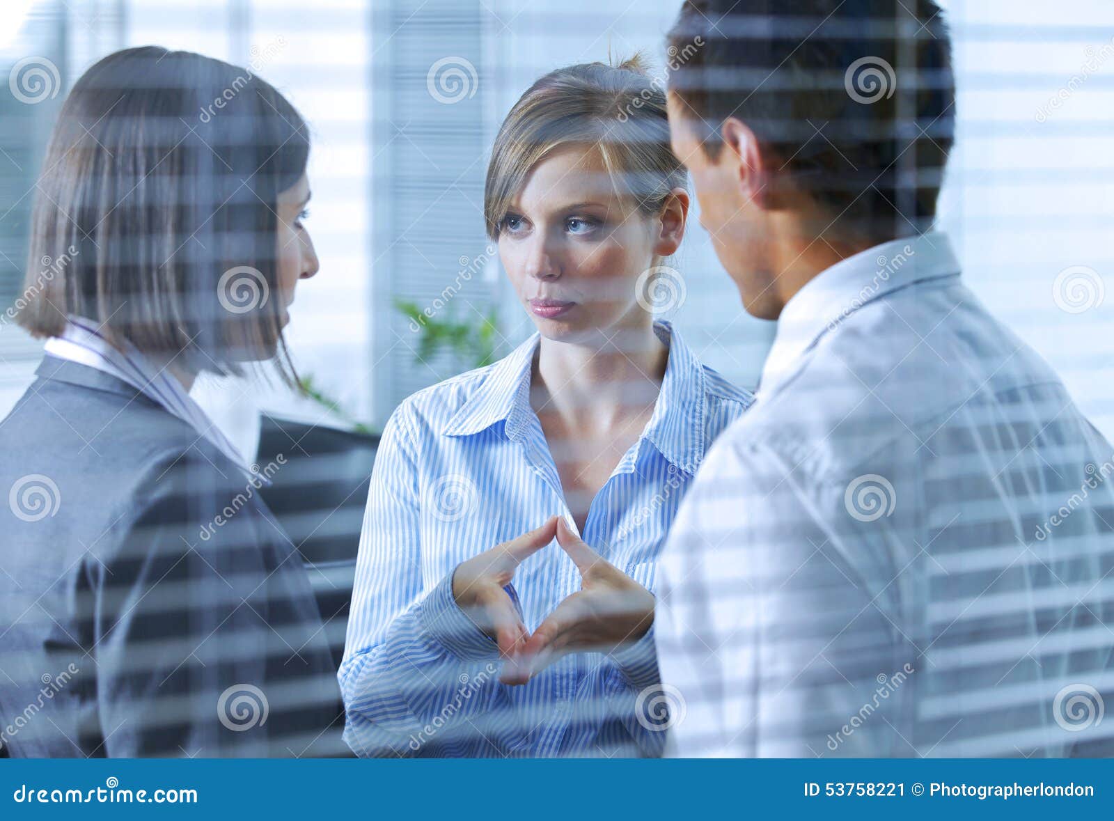 Business People Conversing in Office Stock Image - Image of ...