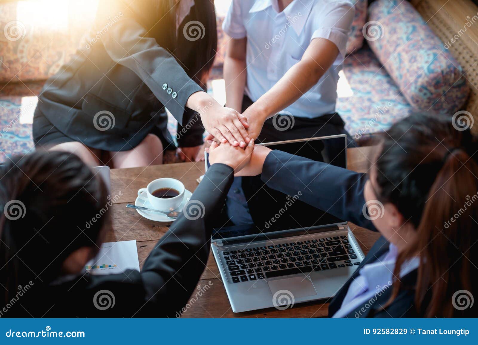 Business People Coordinate Hands. Concept Teamwork. Stock Image - Image ...