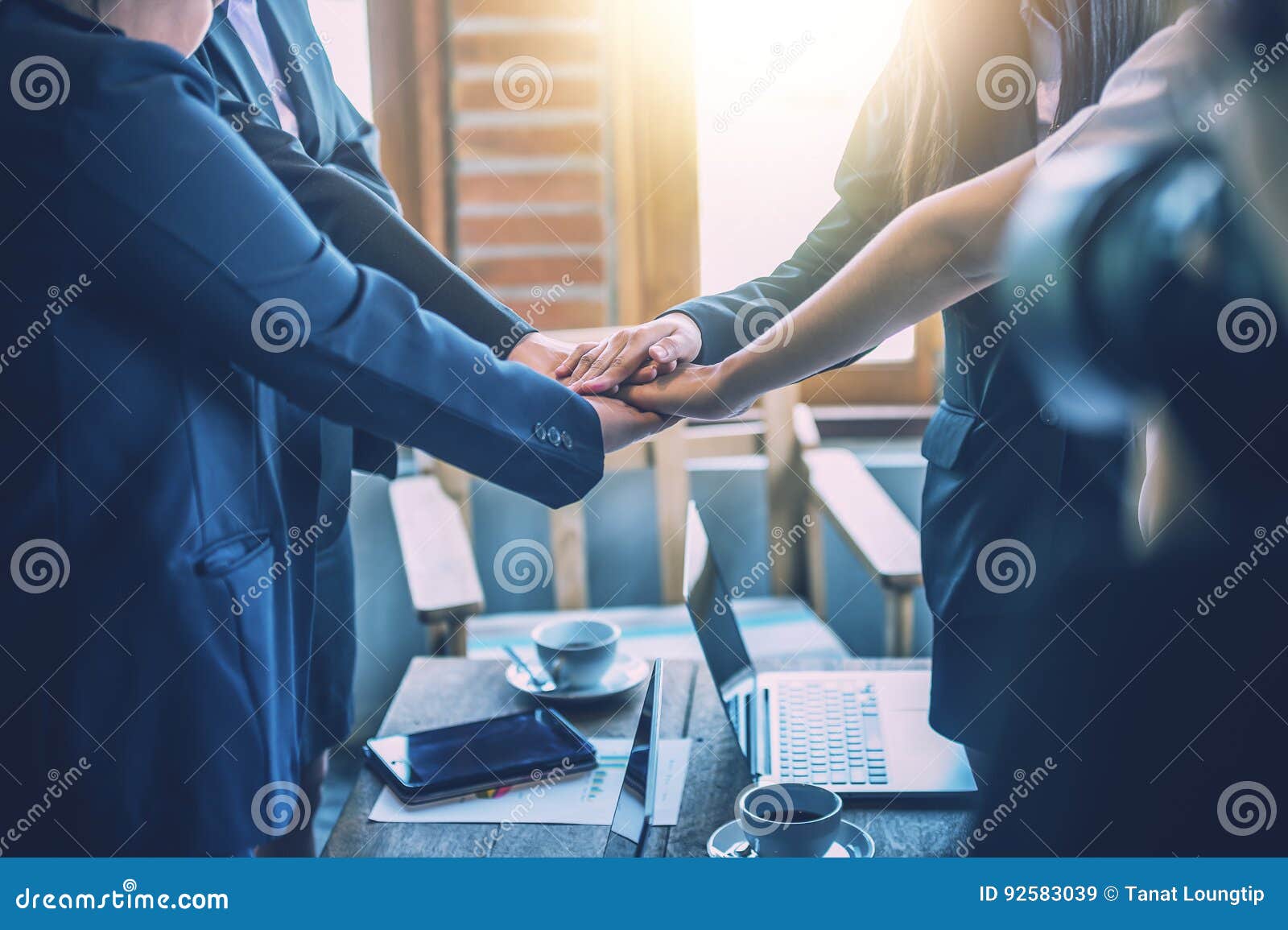 Business People Coordinate Hands. Concept Teamwork. Stock Image - Image ...