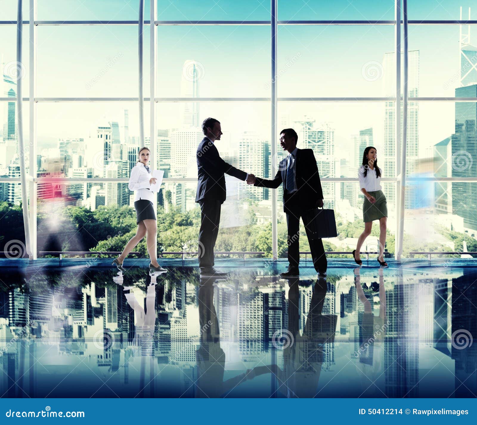 Business People Corporate Connection Greeting Handshake Concept Stock ...