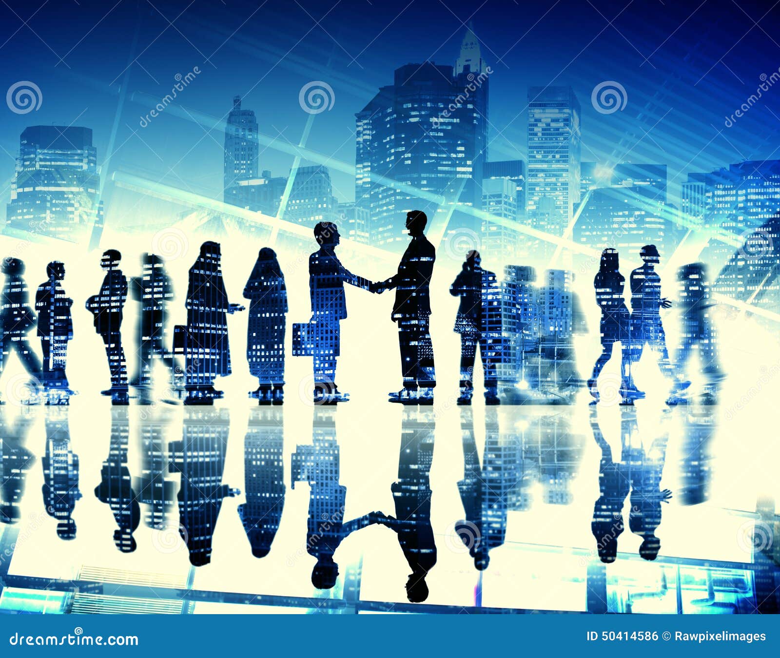 Business People Corporate Connection Greeting Handshake Concept Stock ...