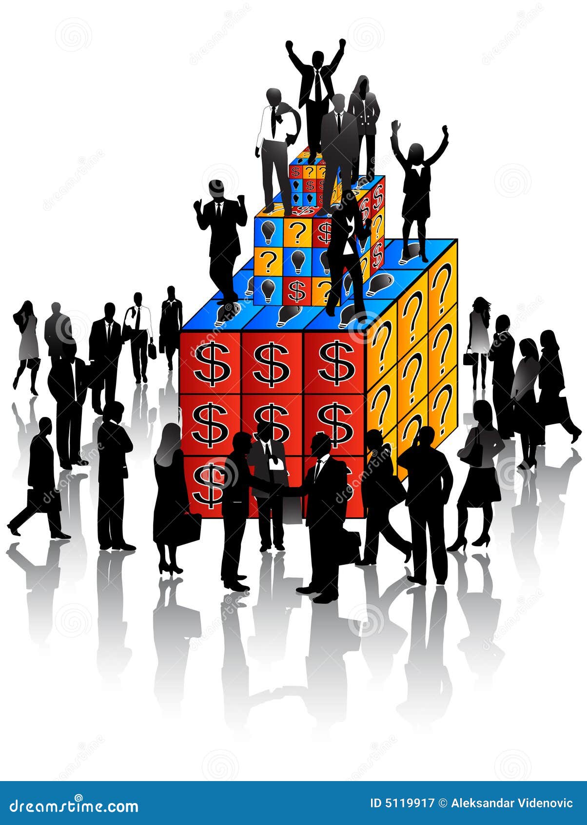 3d People And Cubes Royalty-Free Cartoon | CartoonDealer.com #24750104