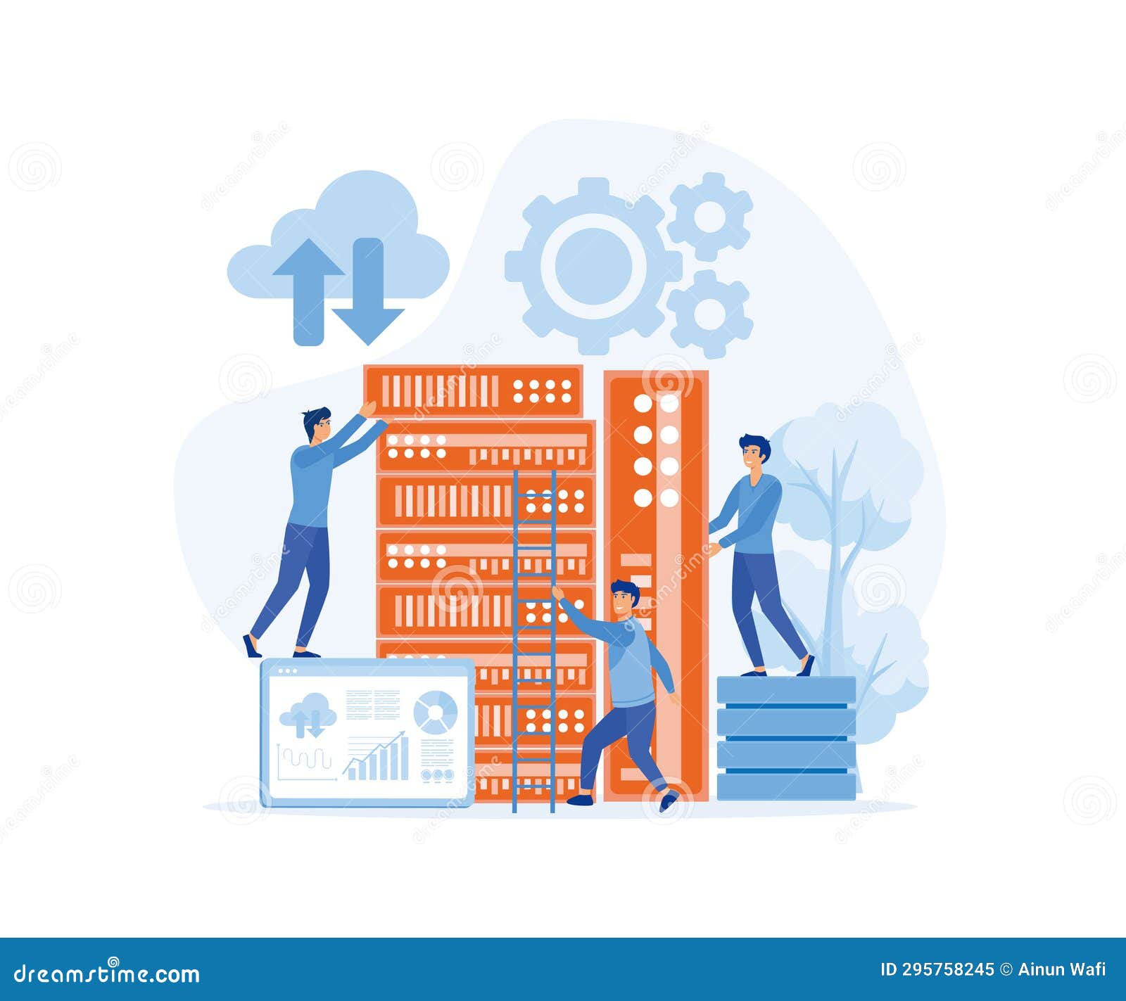 Business People in Data Center Room, Data Network Management. Stock ...