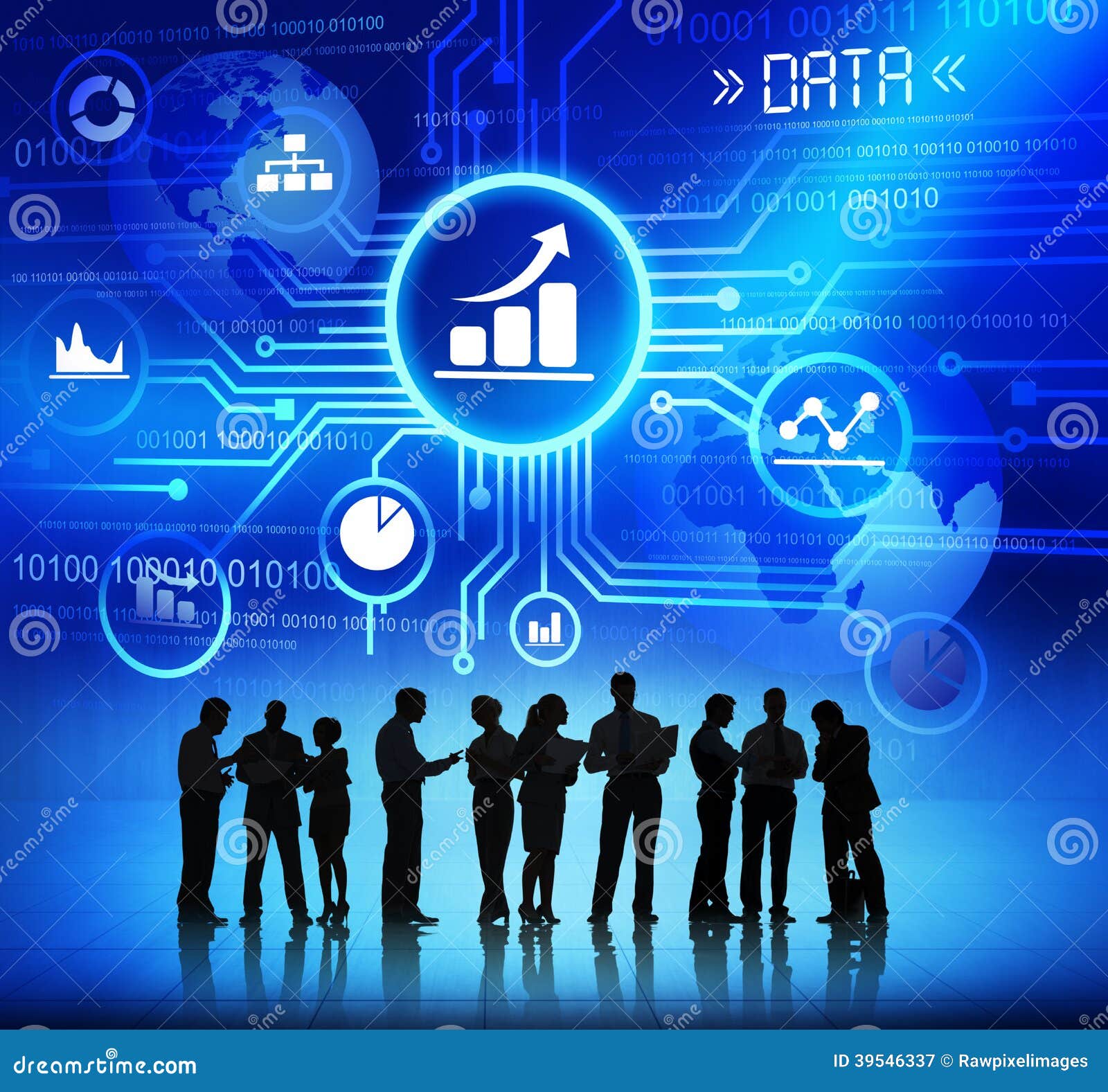 Business People with Data and Growth Concept Stock Image - Image of ...