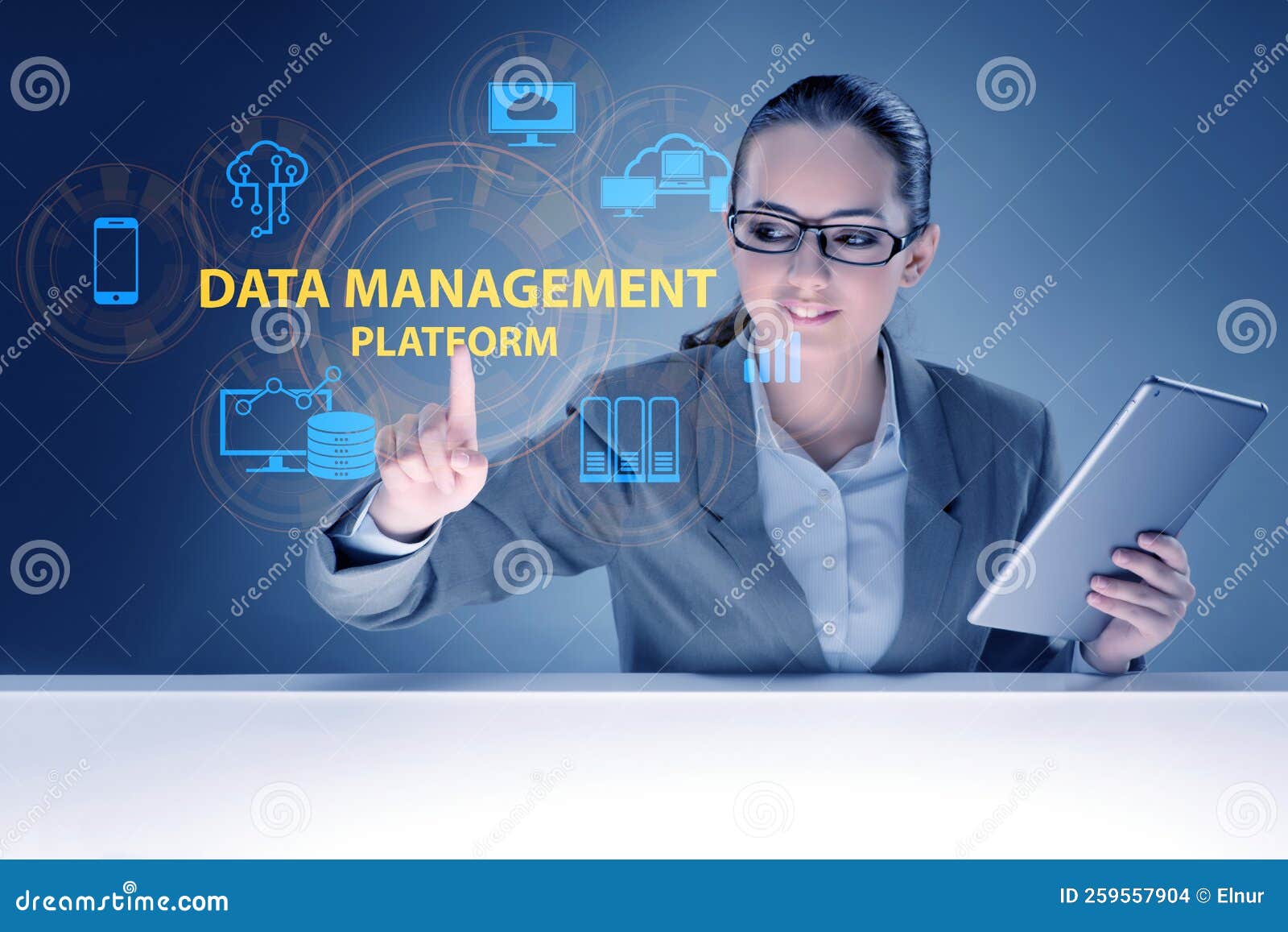Business People in Data Management Concept Stock Photo - Image of ...