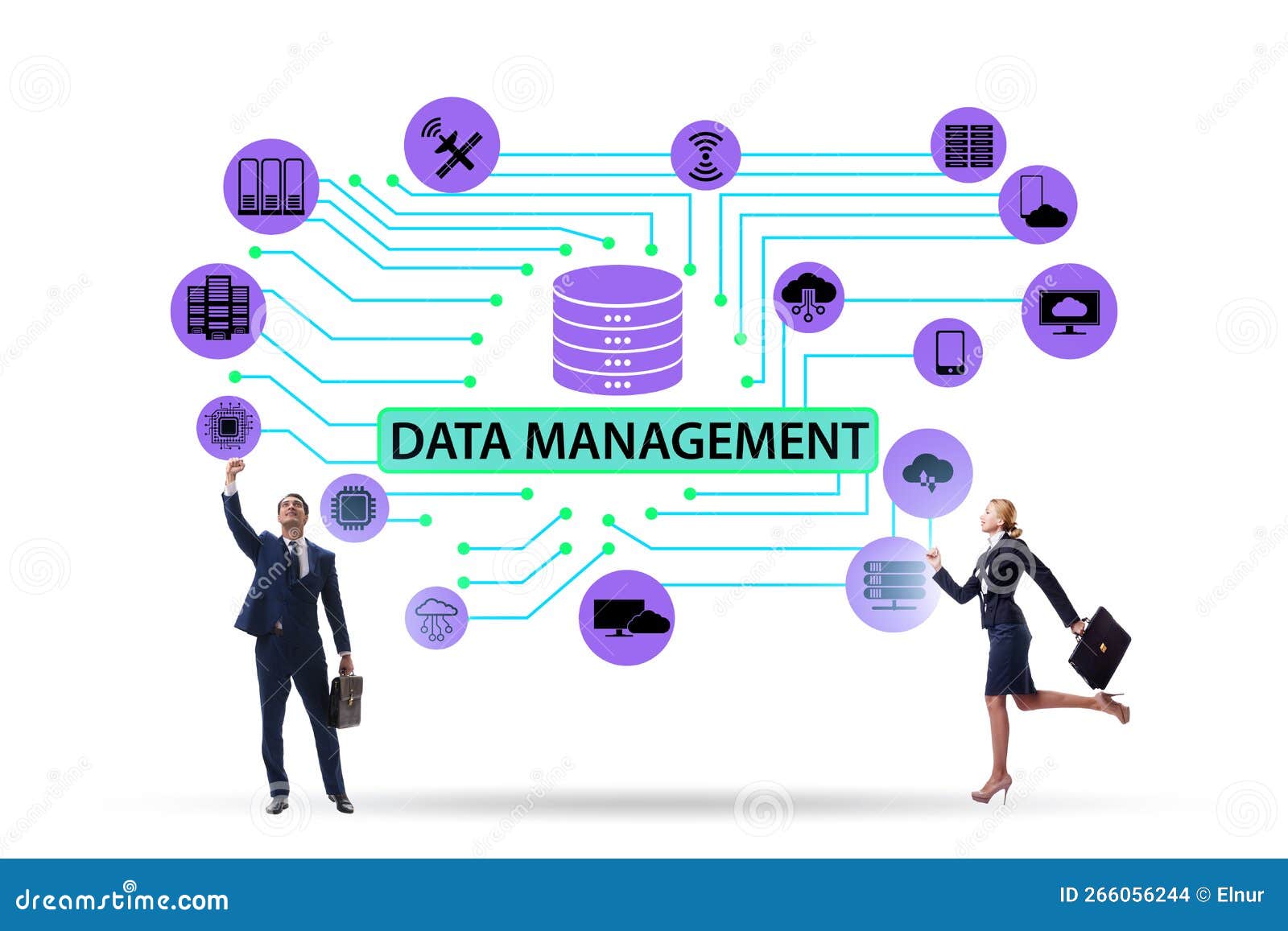 Business People in Data Management Concept Stock Illustration ...