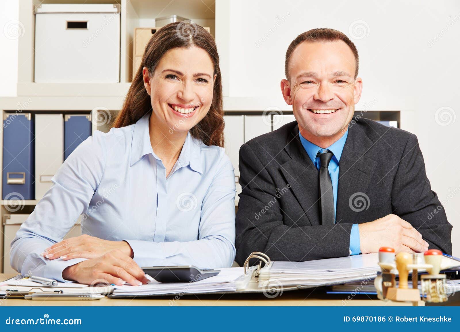 Business People at Desk in Office Stock Photo - Image of team, office ...