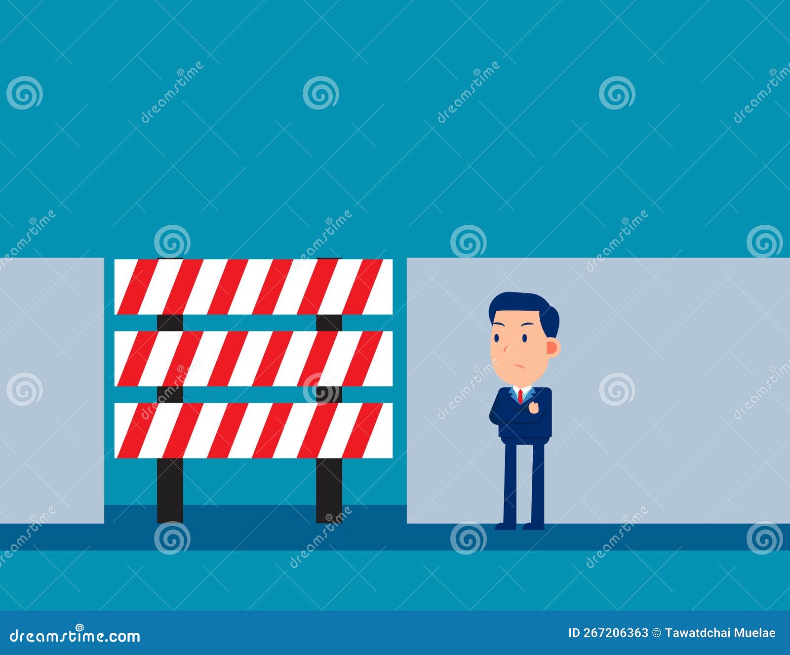Business People Discuss in Front of Dead End Sign Board Stock Vector ...