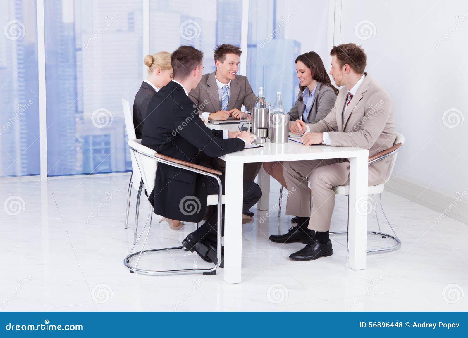 Business People Discussing at Conference Table Stock Photo - Image of ...
