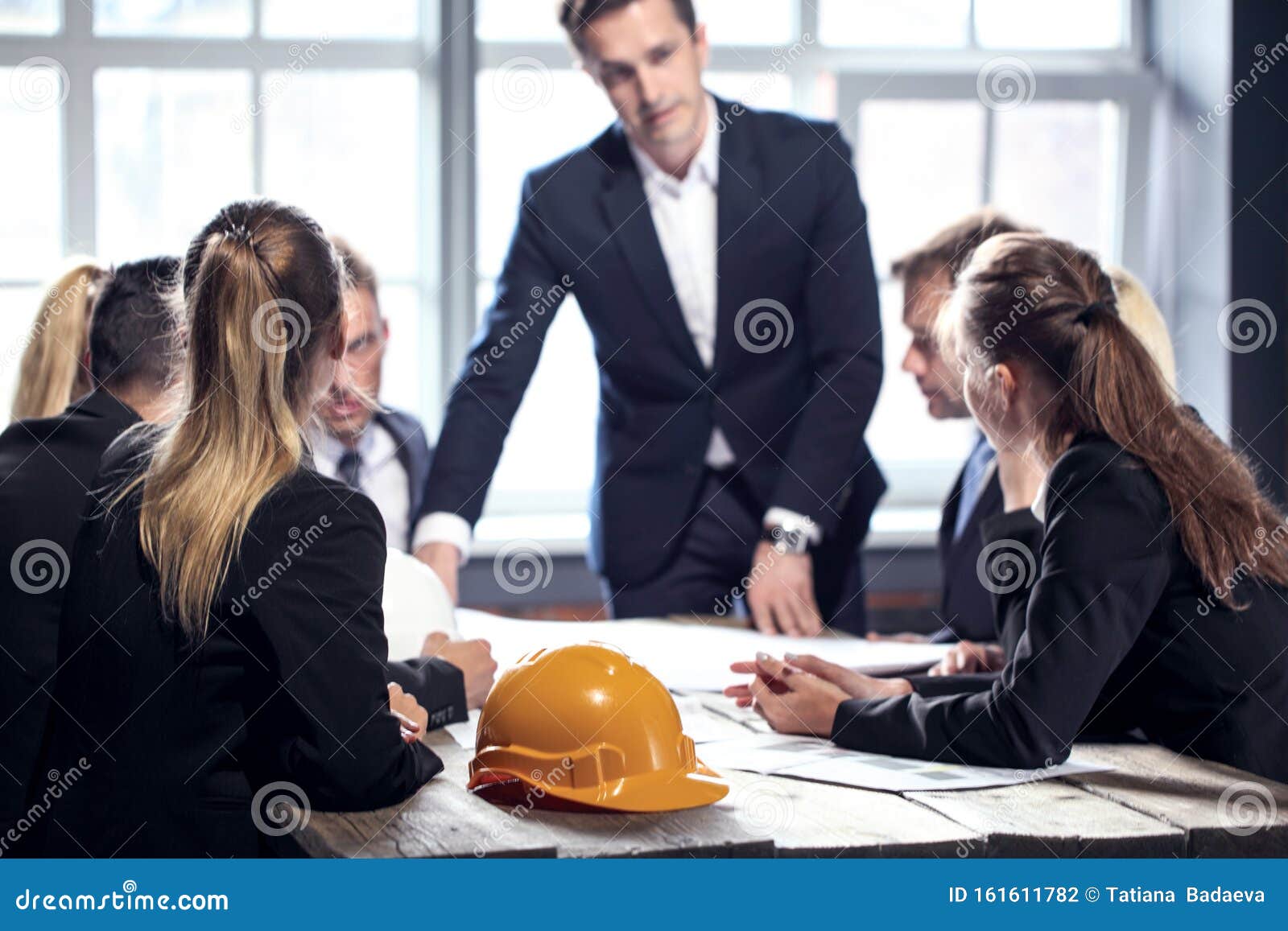Business People Discussing Construction Projects Stock Photo - Image of ...