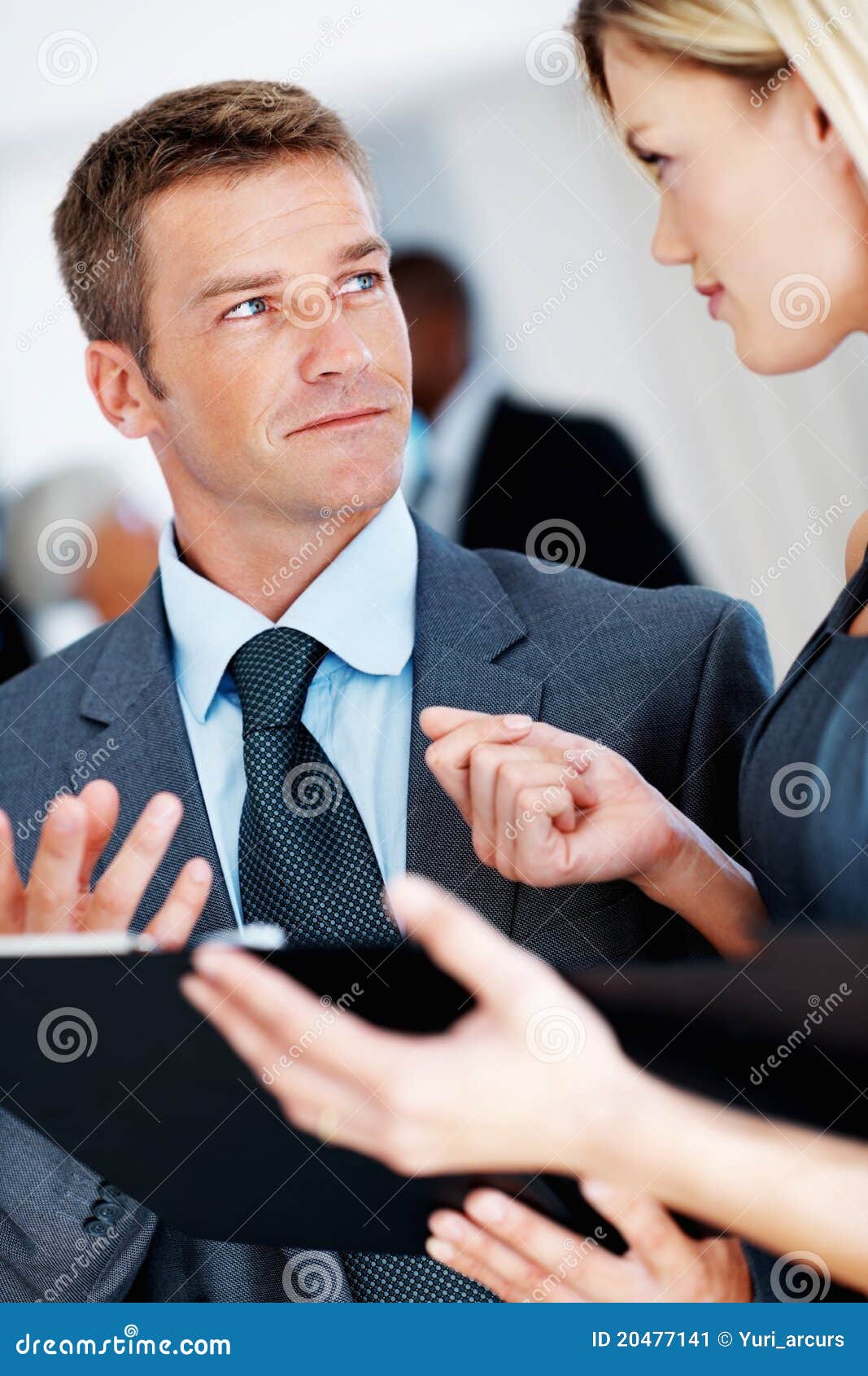 Business People Discussing on Document Stock Image - Image of beauty ...