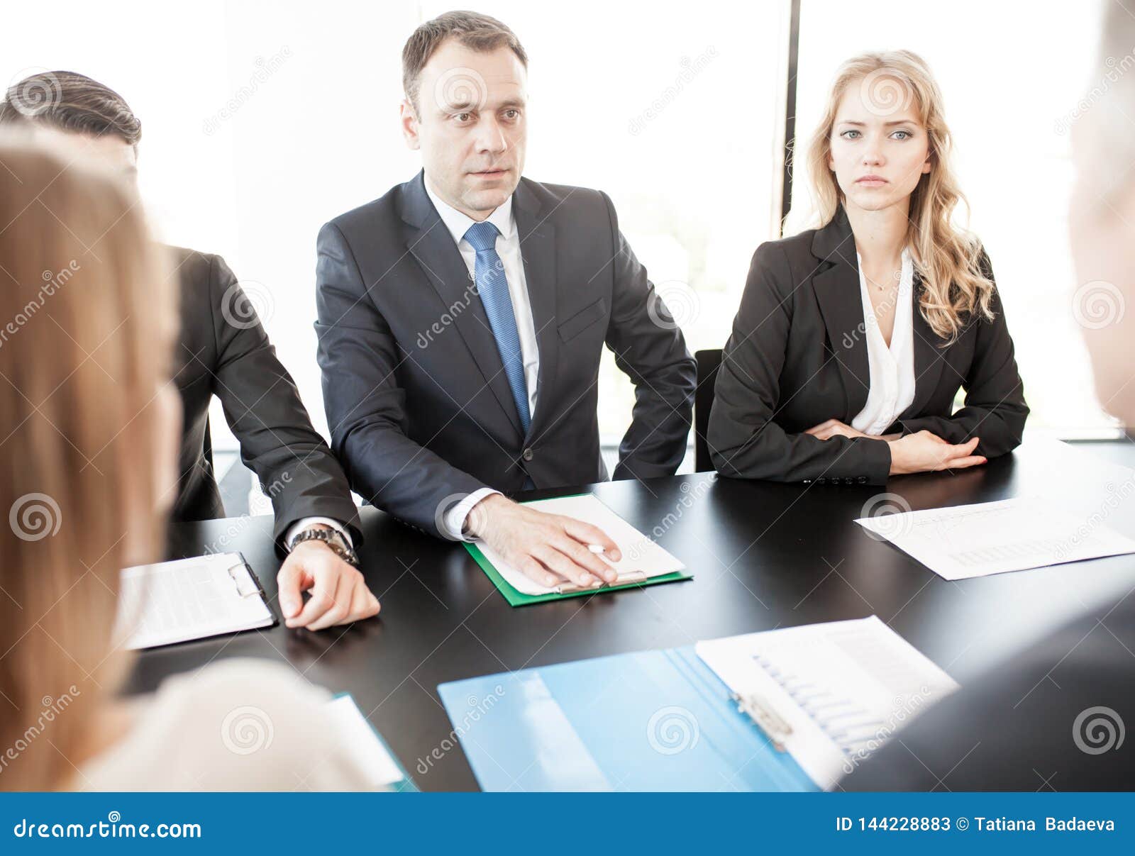 Business People Discussing Financial Reports Stock Image - Image of ...