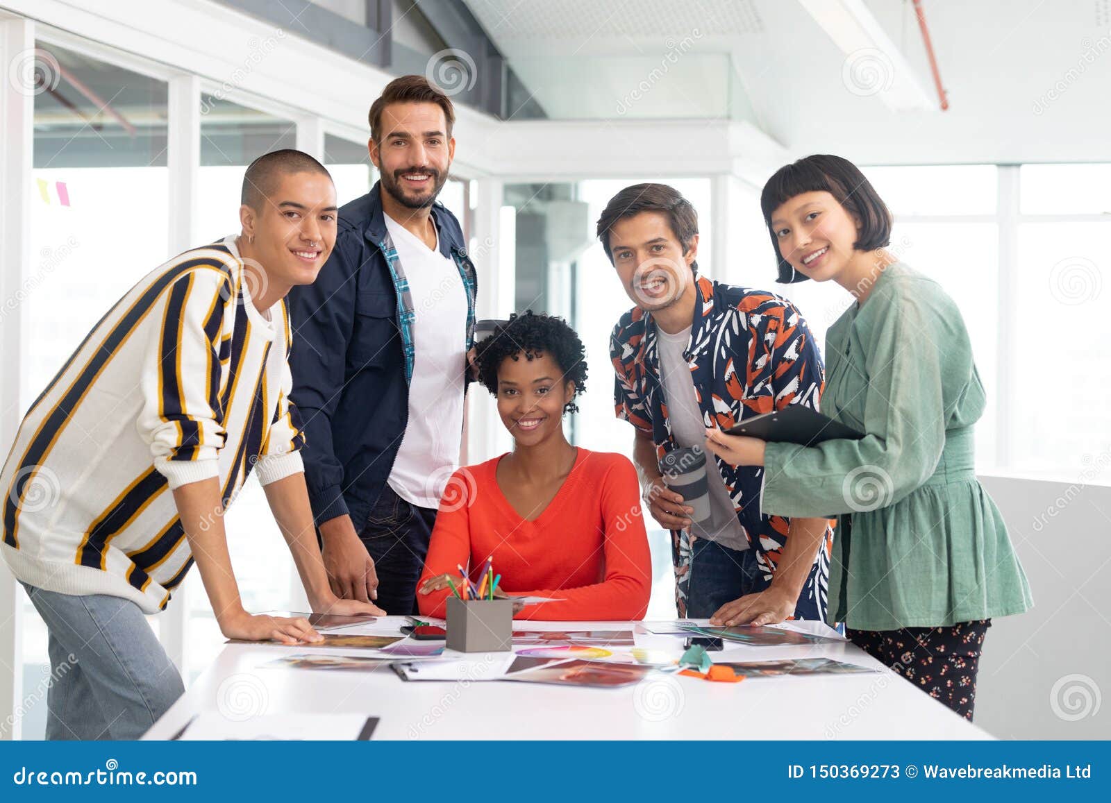 Business People Discussing Over Documents at Conference Room Stock ...
