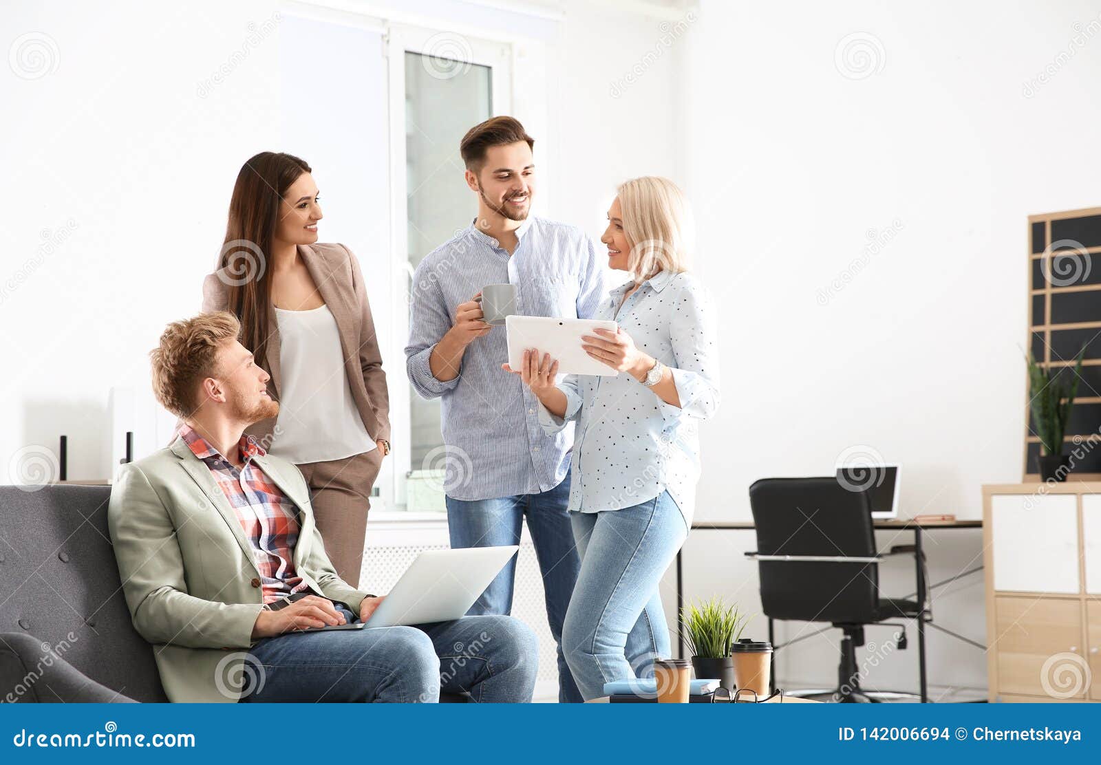 Business People Discussing Work Matters in Office Stock Photo - Image ... Business People Discussing Work Matters in Office Stock Photo - Image ...