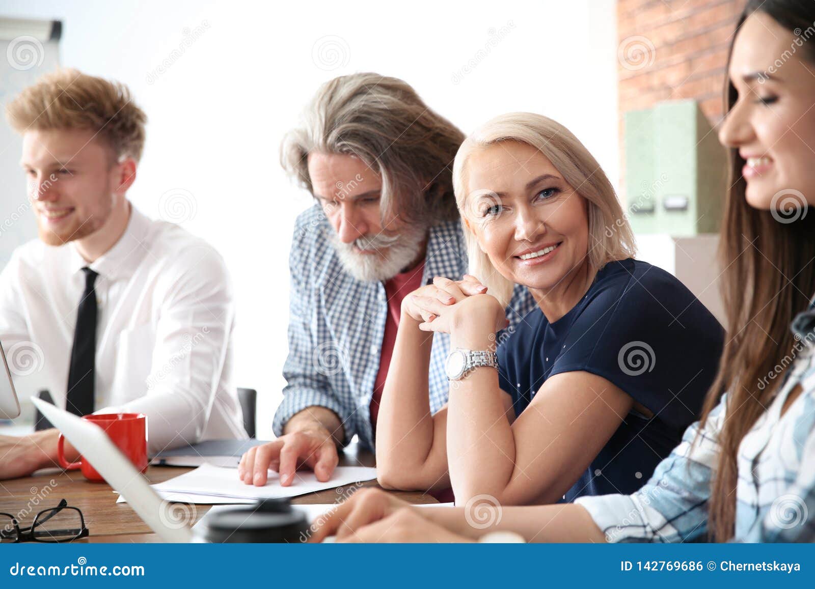 Business People Discussing Work Matters in Office. Stock Photo - Image ...