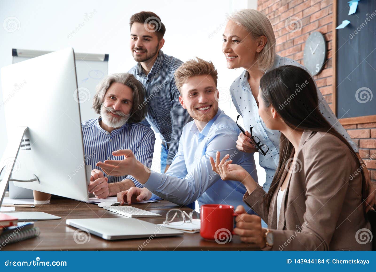 Business People Discussing Work Matters in Office. Professional ...