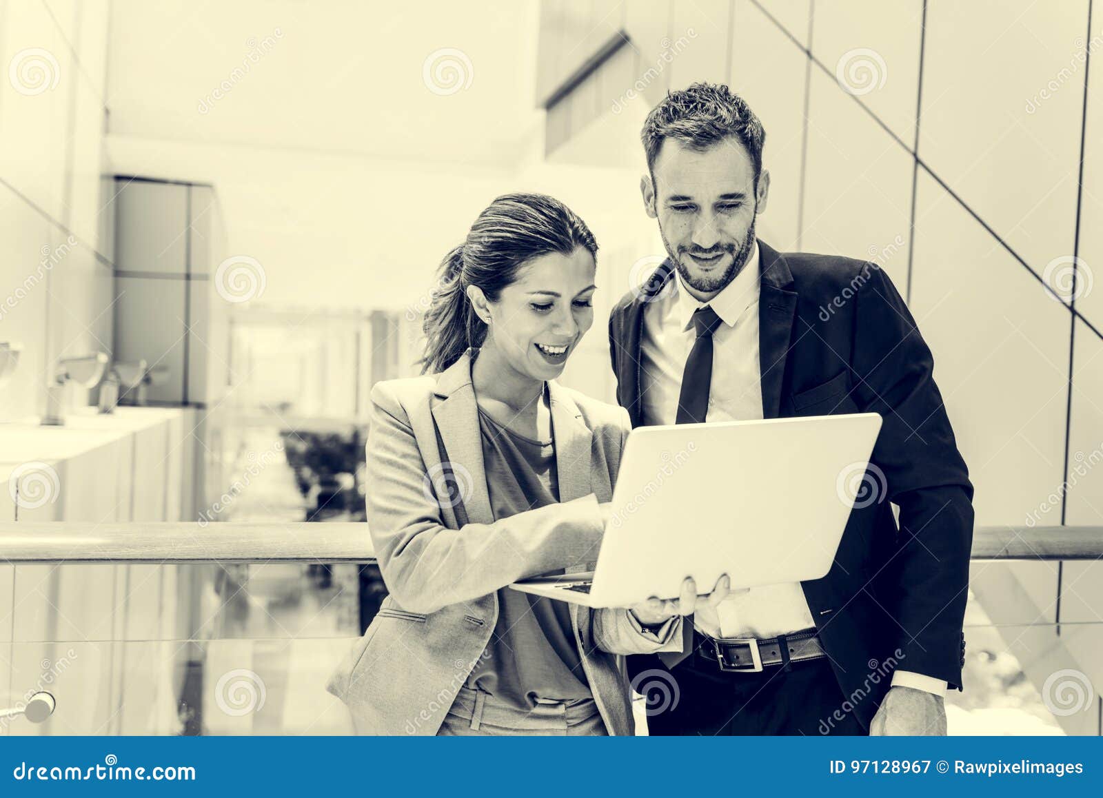Business People Discussion Laptop Technology Togetherness Stock Image ...