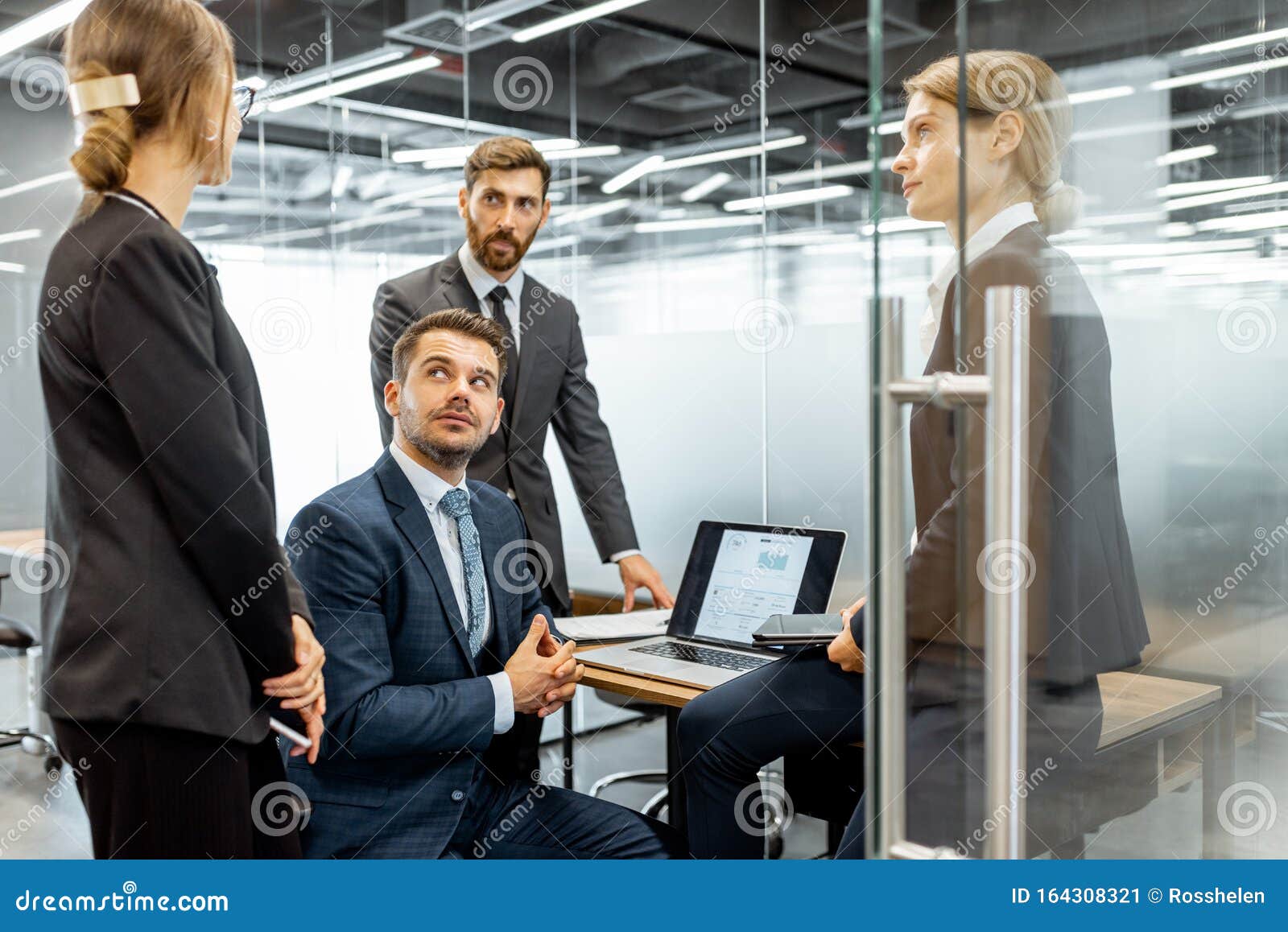 Business People during a Discussion at the Working Place Stock Image ...