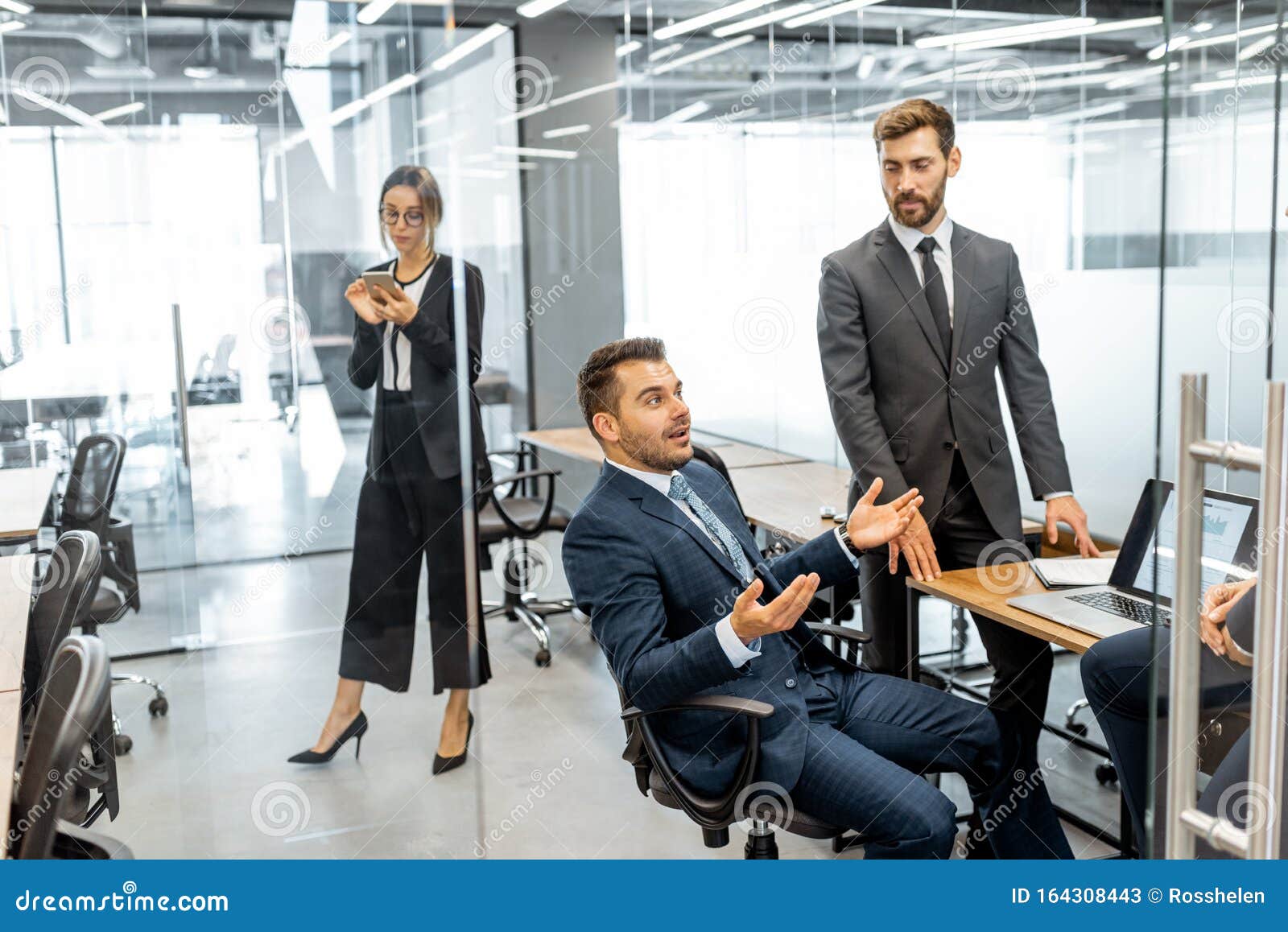 Business People during a Discussion at the Working Place Stock Image ...
