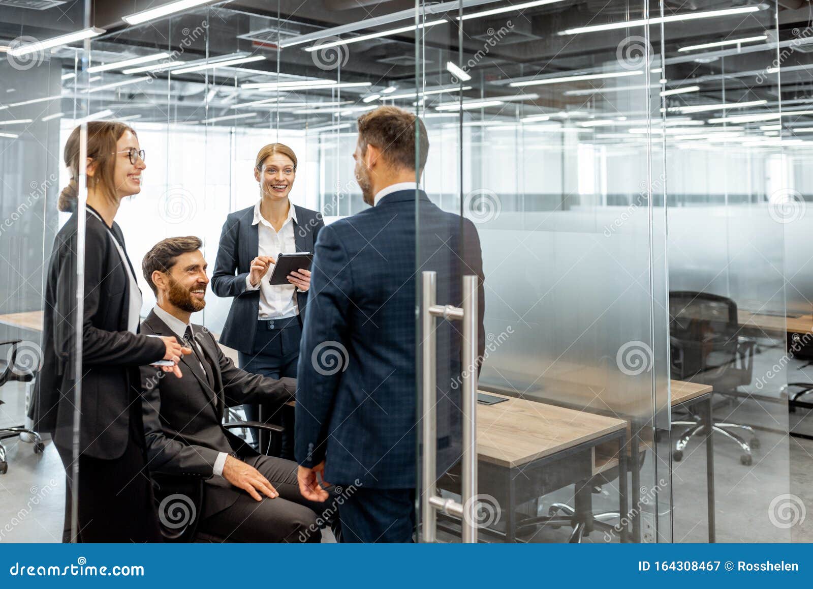 Business People during a Discussion at the Working Place Stock Image ...