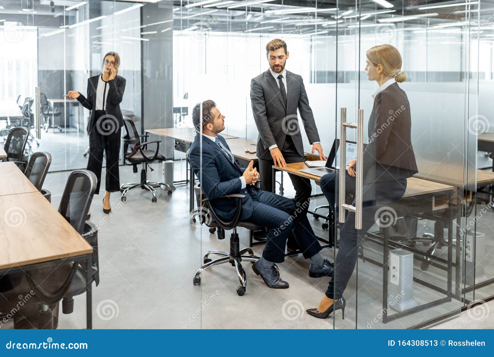 Business People during a Discussion at the Working Place Stock Image ...