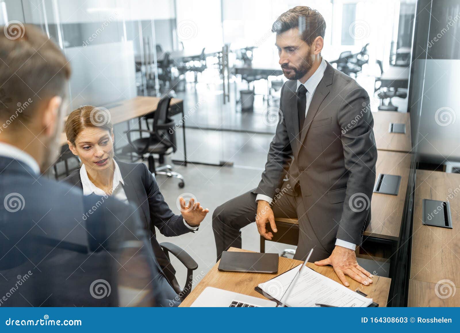 Business People during a Discussion at the Working Place Stock Image ...