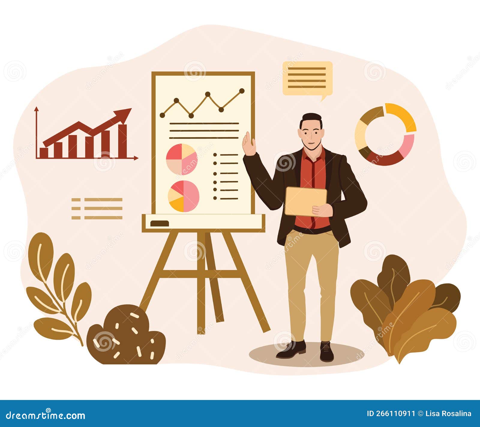 Business People Doing Presentation Illustration Vector Stock Vector ...