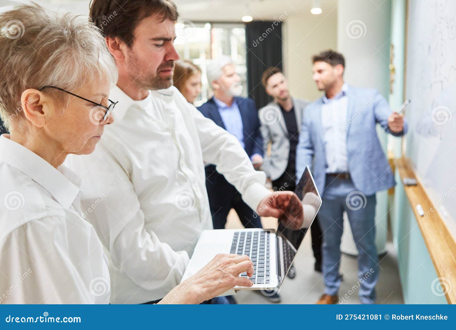 Business People Doing Research on the Laptop PC Stock Image - Image of ...