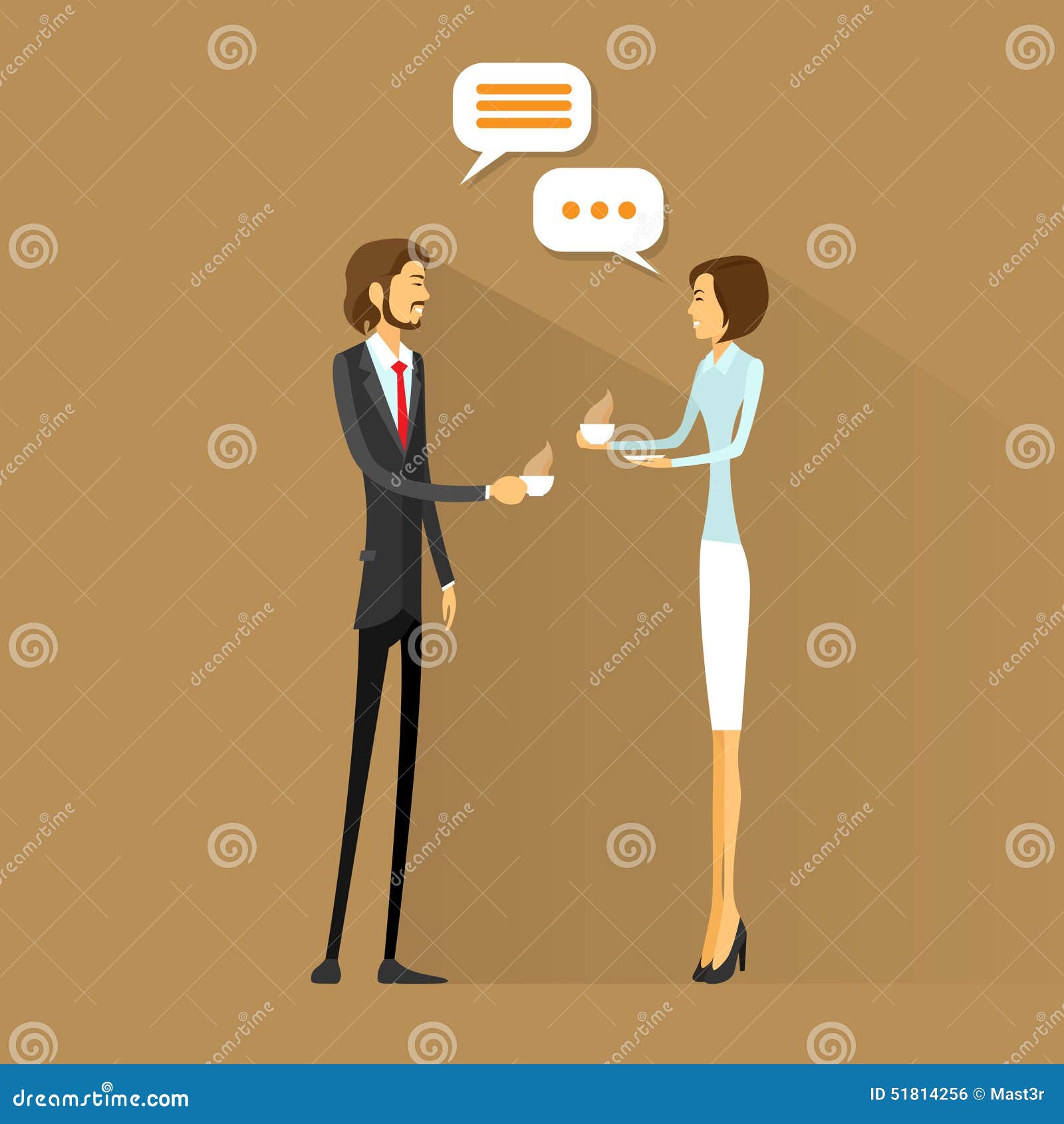 Business People Drink Coffee, Chatting Talking on Stock Vector ...