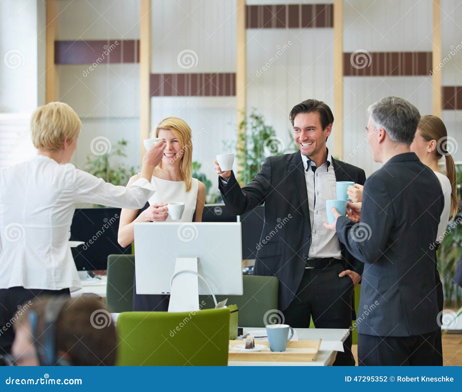 Business People Drinking Coffee in Office Stock Photo - Image of hand ...