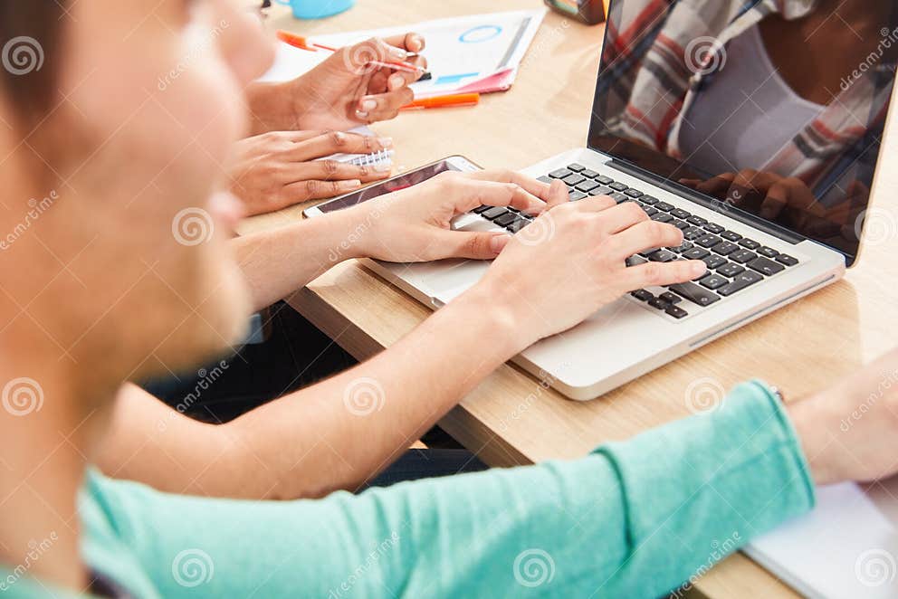 Business People in E-learning at the Laptop PC Stock Photo - Image of ...