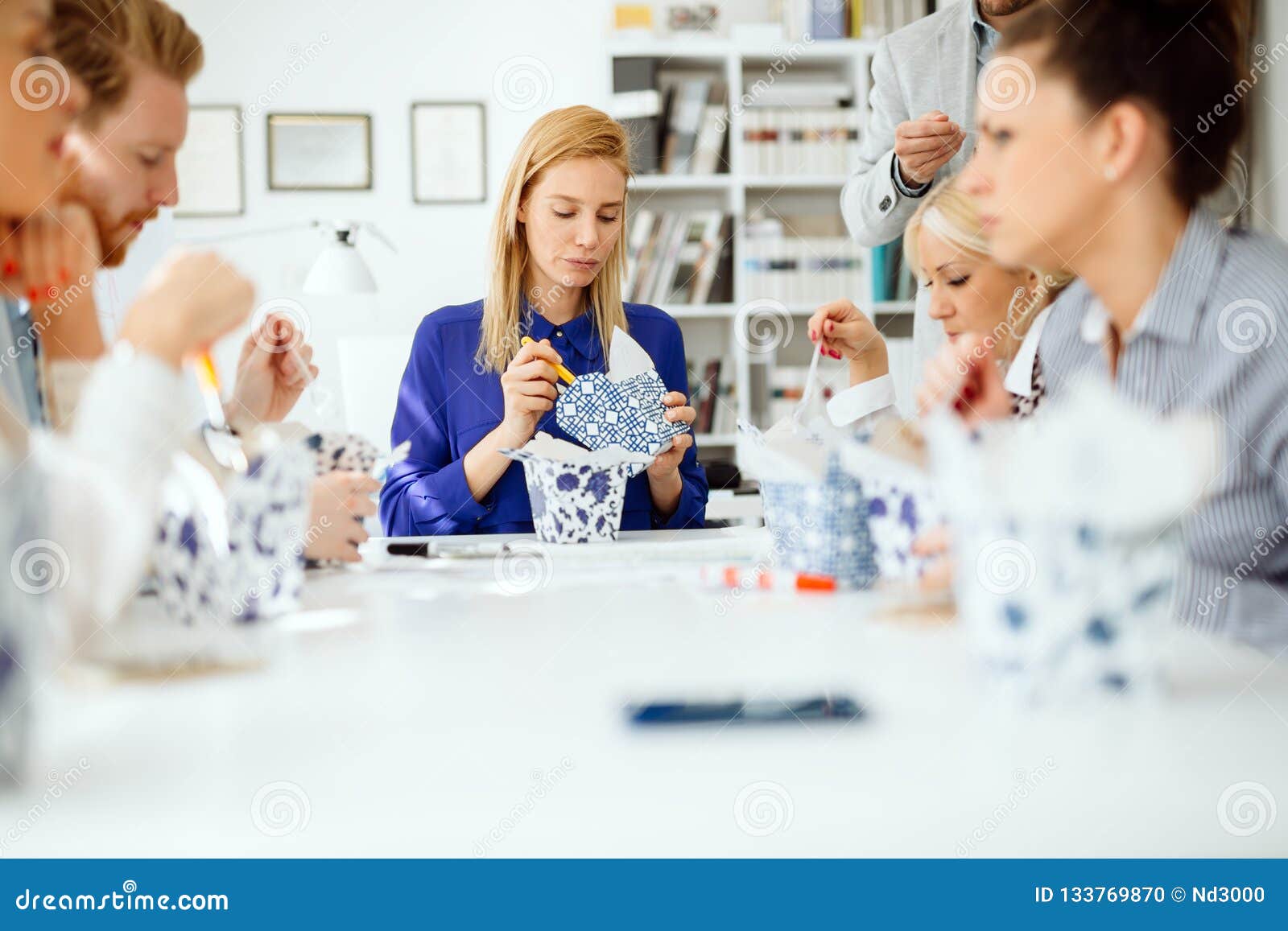 Business People Eating in Office Stock Photo - Image of office, talking ...