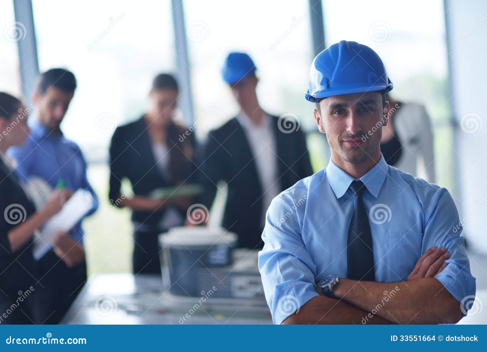 Business People and Engineers on Meeting Stock Photo - Image of happy ...
