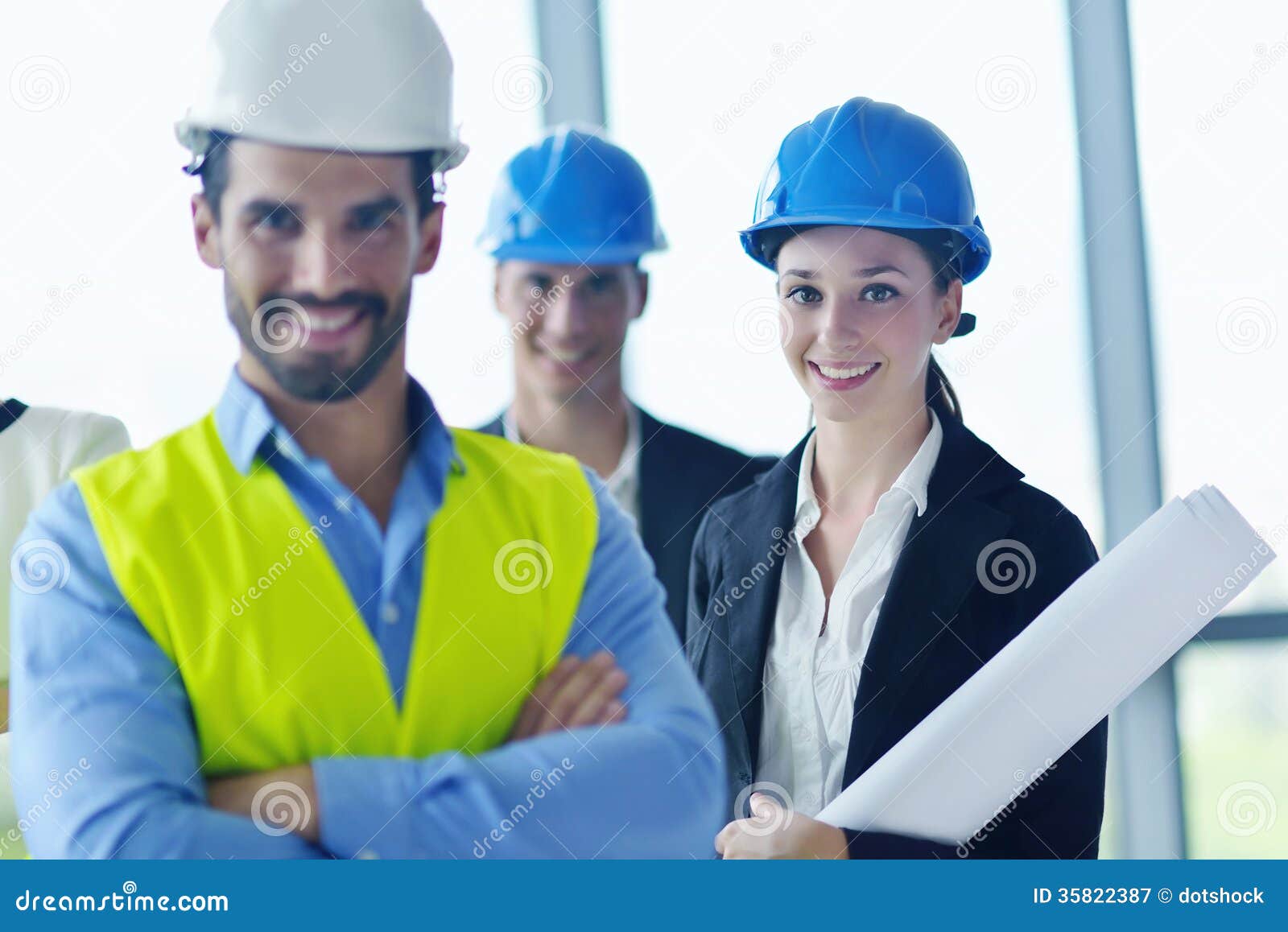 Business People and Engineers on Meeting Stock Image - Image of light ...