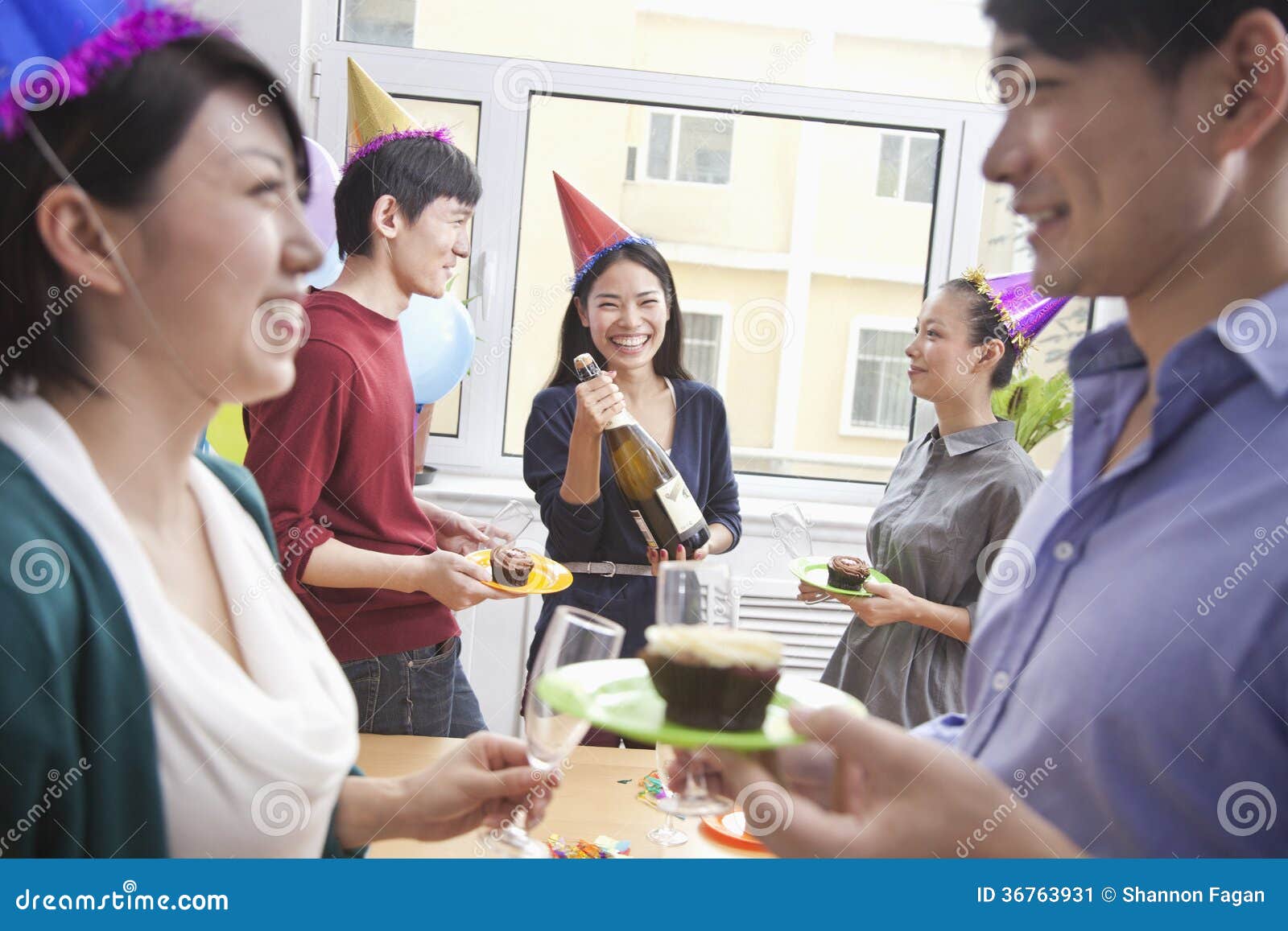 Business People Enjoying Office Party Stock Image - Image of design ...