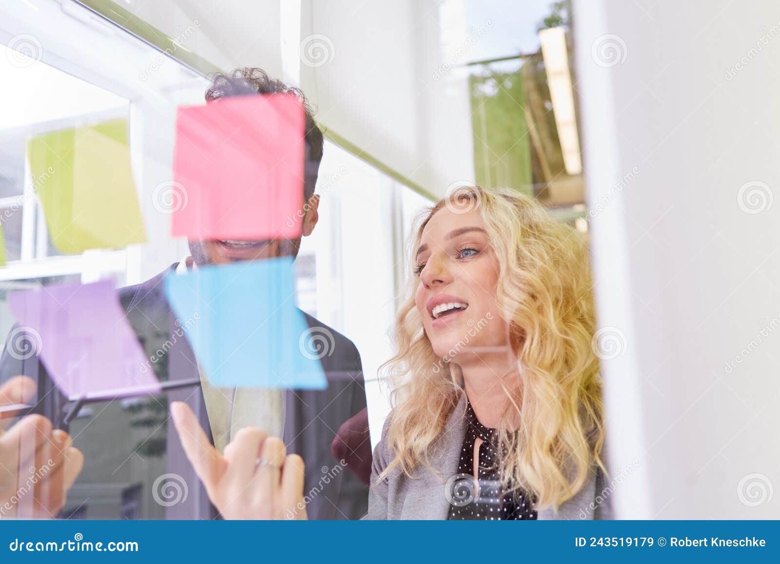 Business People Evaluating Ideas on Sticky Notes Stock Image - Image of ...