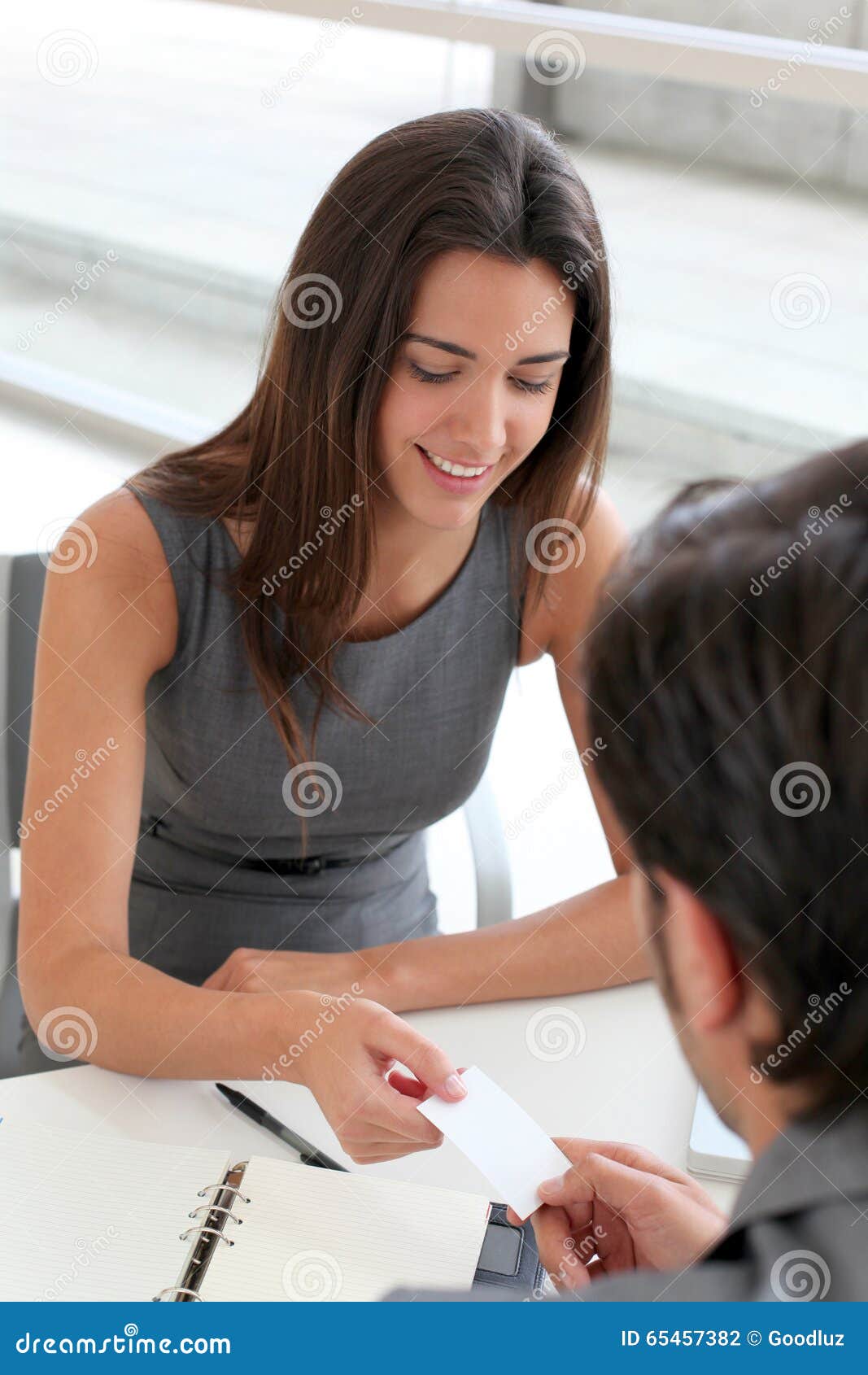 Business People Exchanging Contacts Stock Photo - Image of deal ...