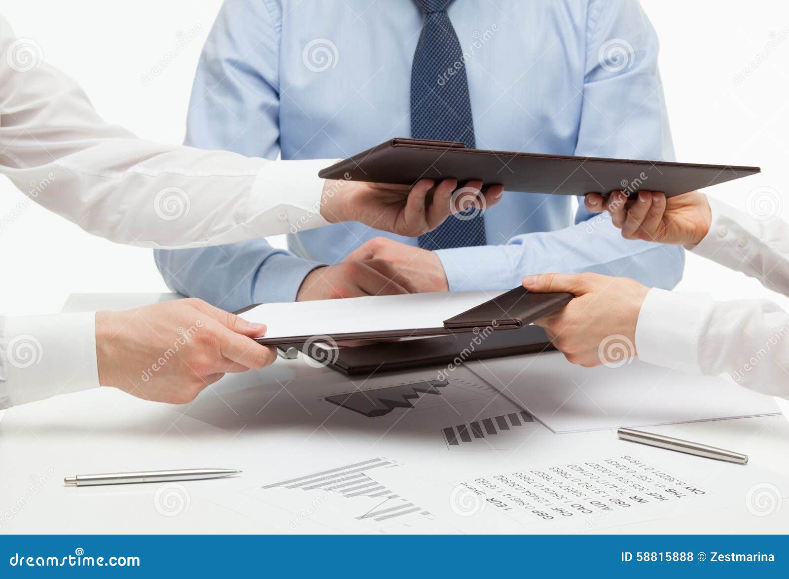 Business People Exchanging Documents Stock Photo - Image of necktie ...