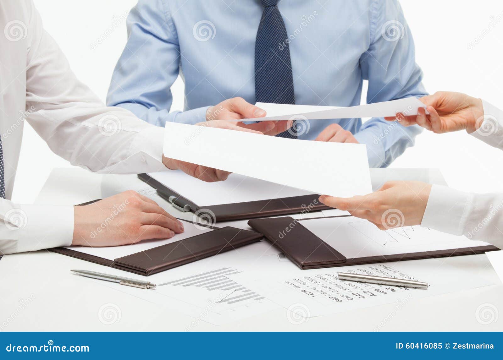 Business People Exchanging Documents Stock Image - Image of necktie ...