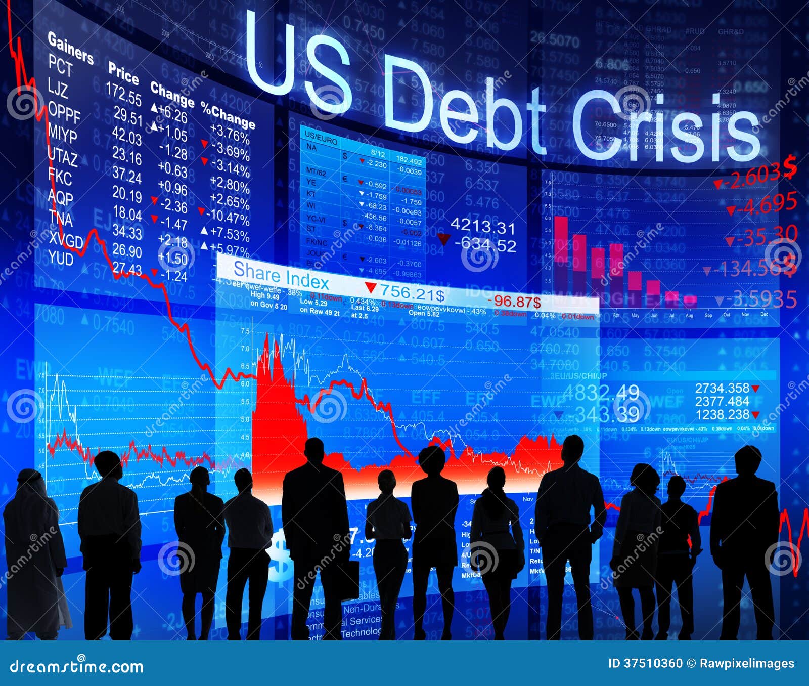 Business People Facing US Debt Crisis Stock Photo - Image of community ...