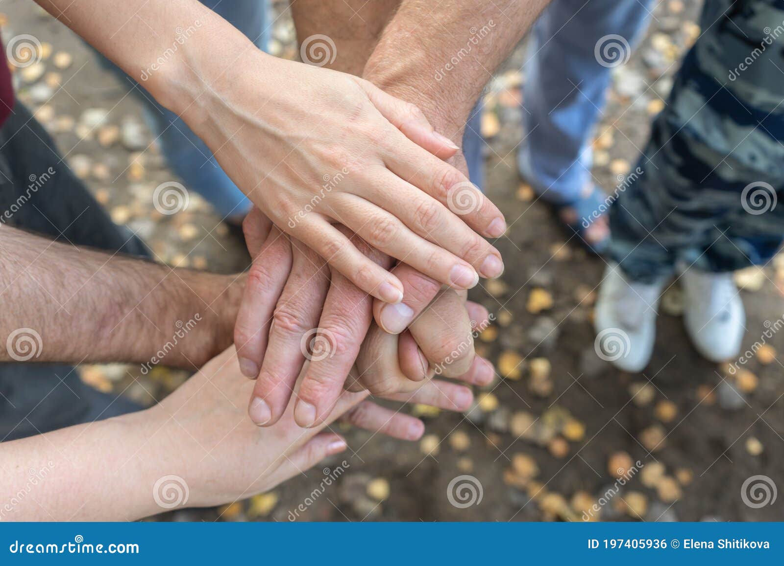 Business People Fold Their Hands Together. Teamwork, Support Concept ...