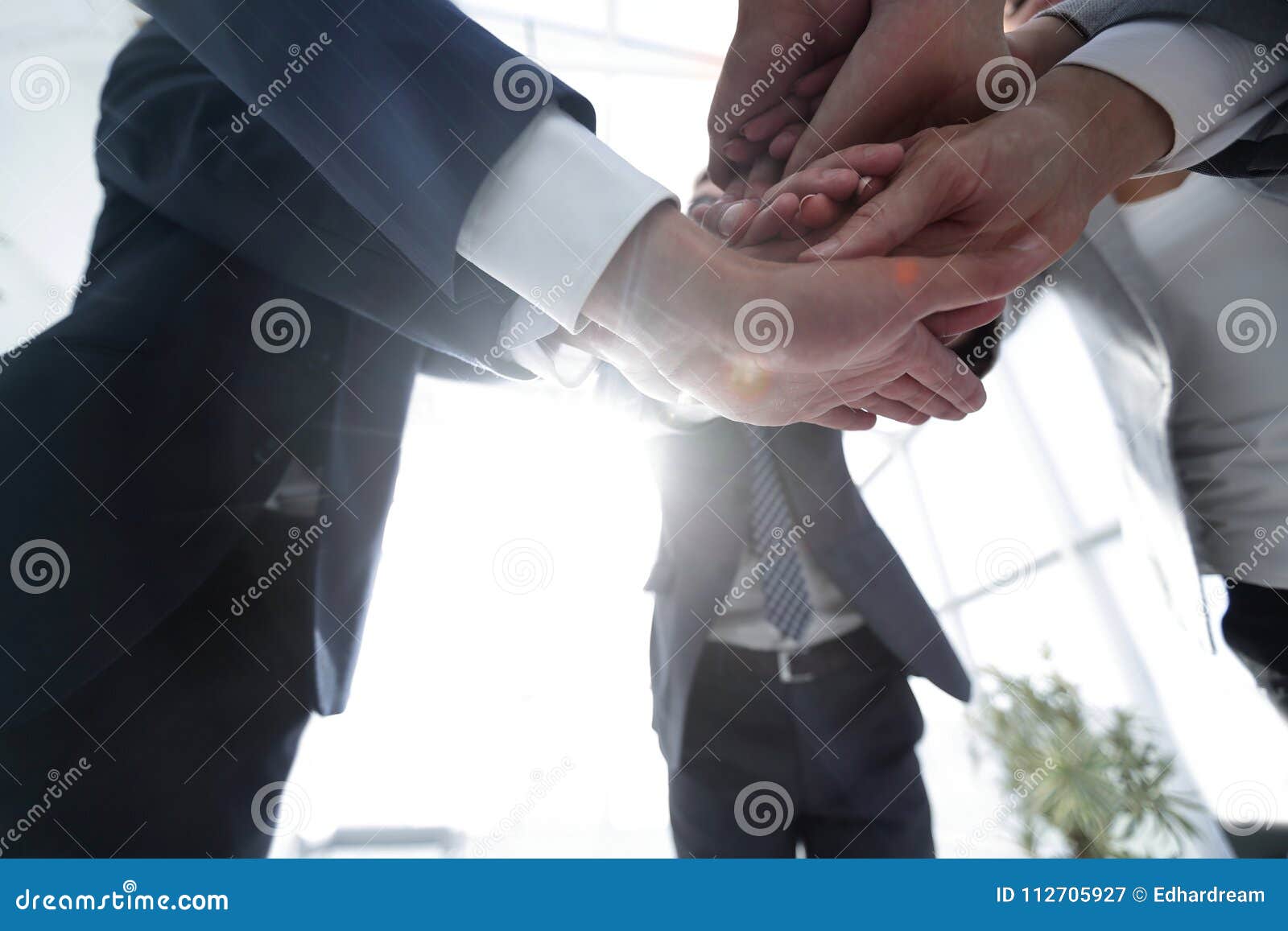Business People Folding Their Hands Together. Stock Image - Image of ...