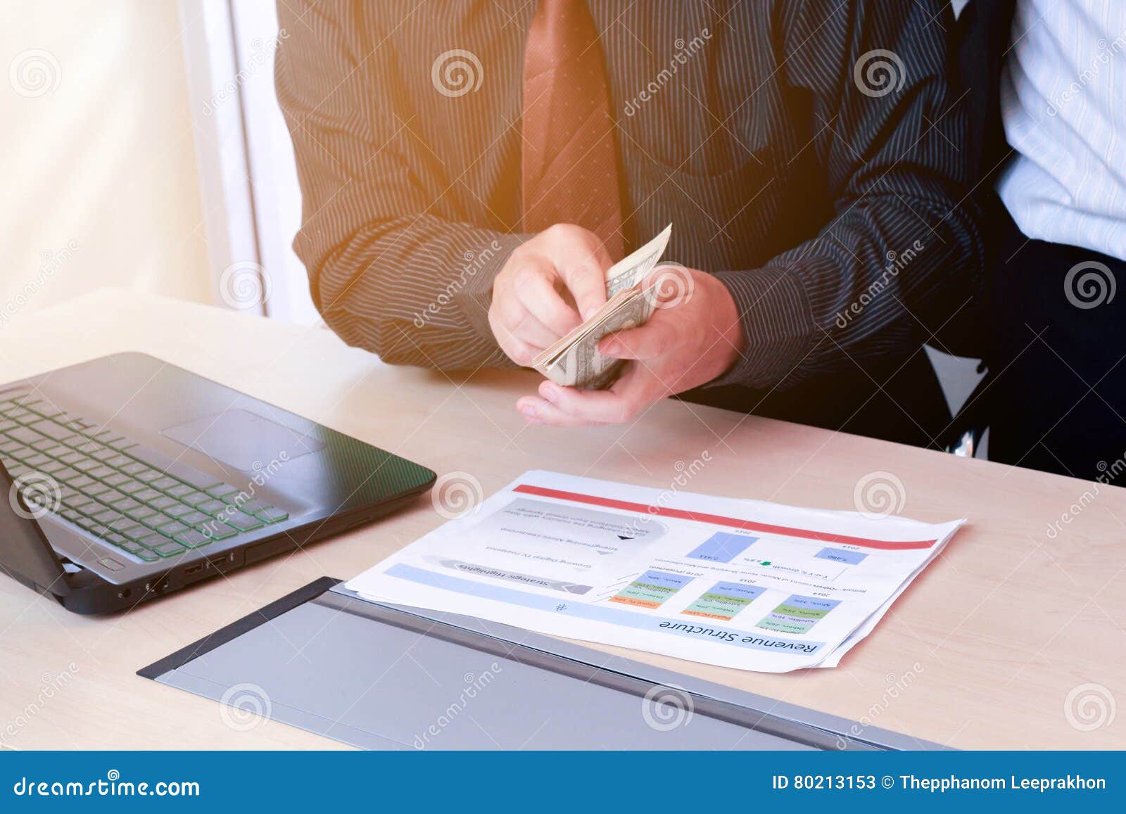 Business People Give Money in Office. Stock Image - Image of like ...