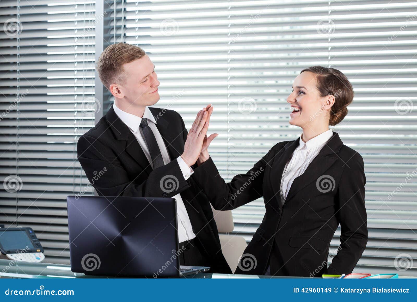 Business People Giving High Five Stock Image - Image of centre ...