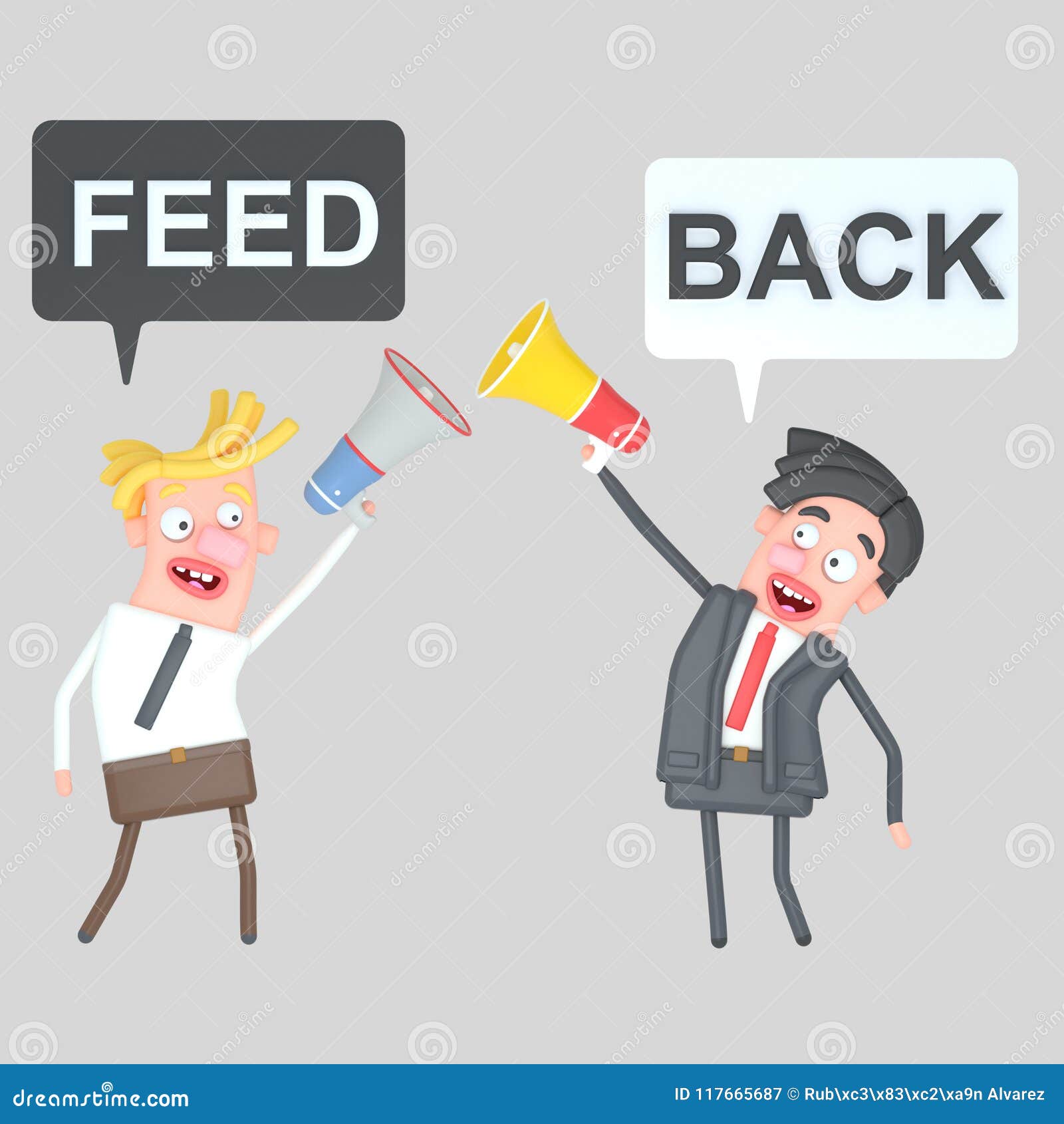 Business People Giving Positive Feedback.3D Illustration. Royalty-Free ...