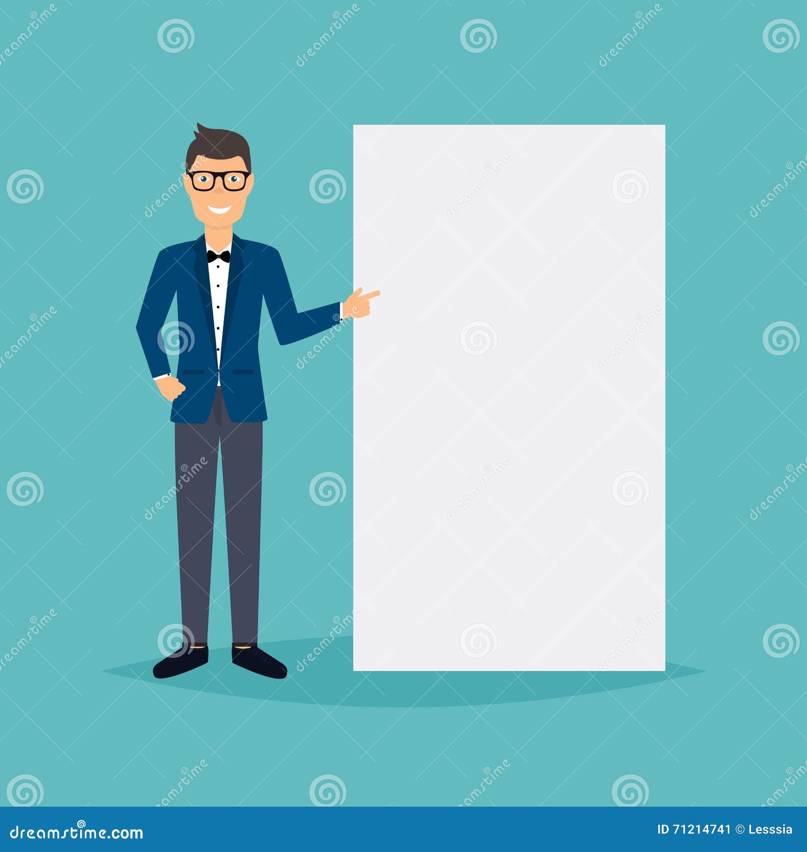 Business People Giving Presentation with White Empty Banners. Bu Stock ...