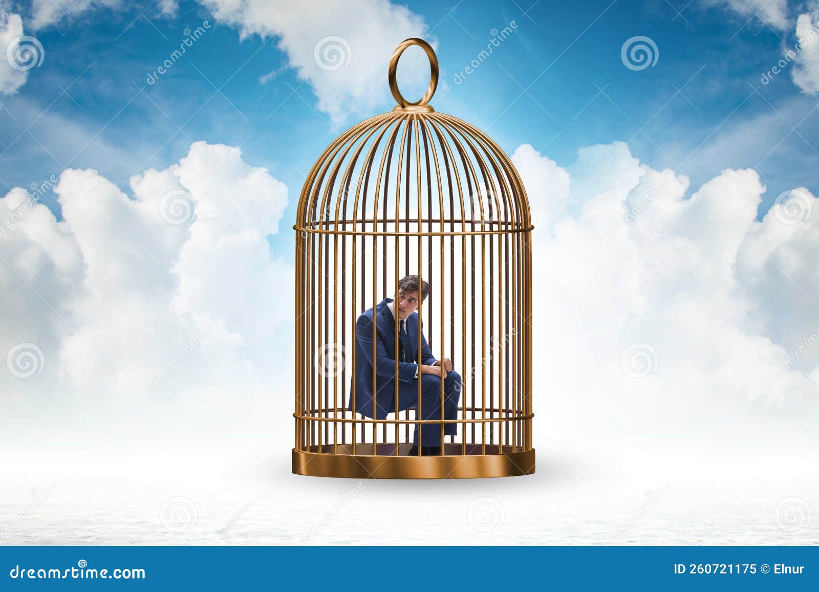 Business People and Golden Cage Concept Stock Image - Image of security ...