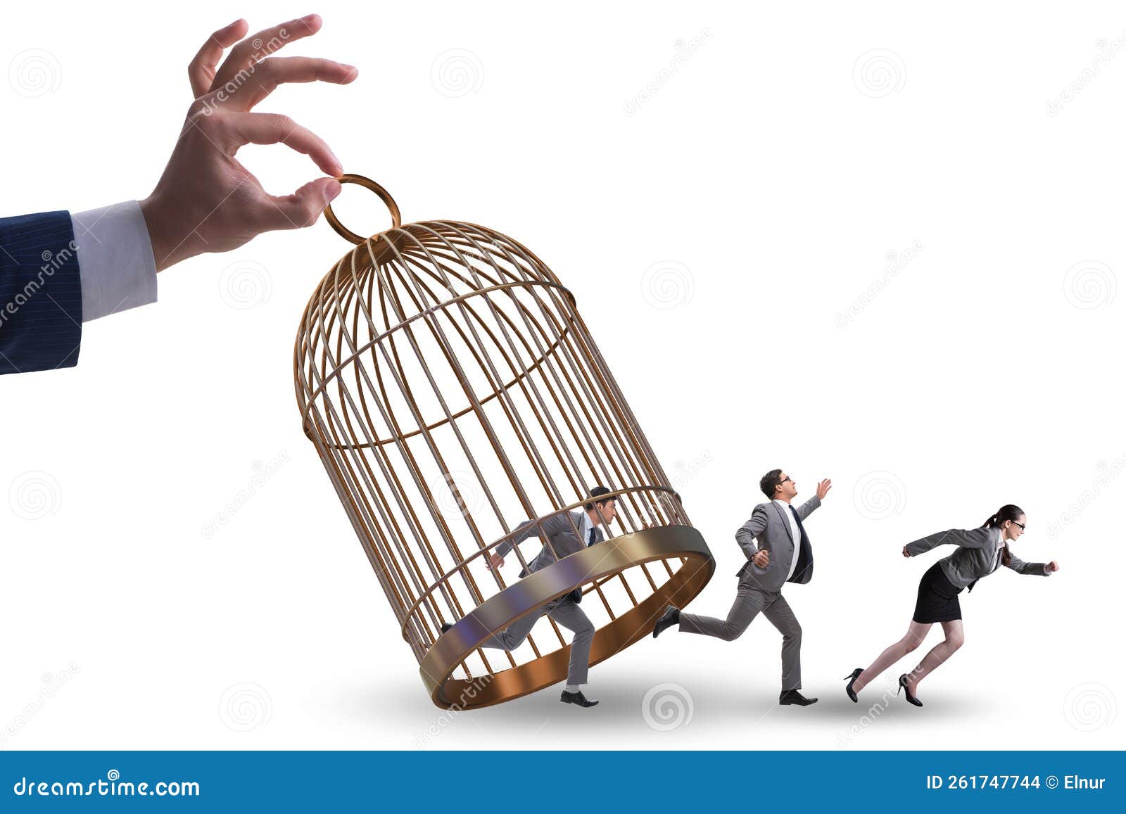 Business People and Golden Cage Concept Stock Photo - Image of business ...