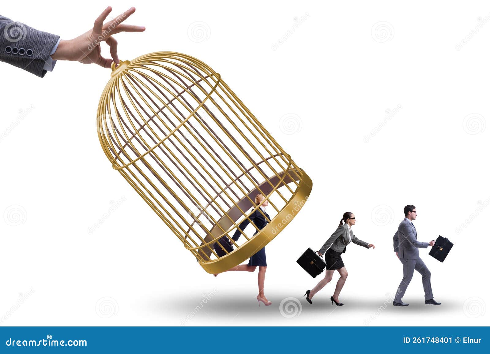 Business People and Golden Cage Concept Stock Image - Image of trapped ...