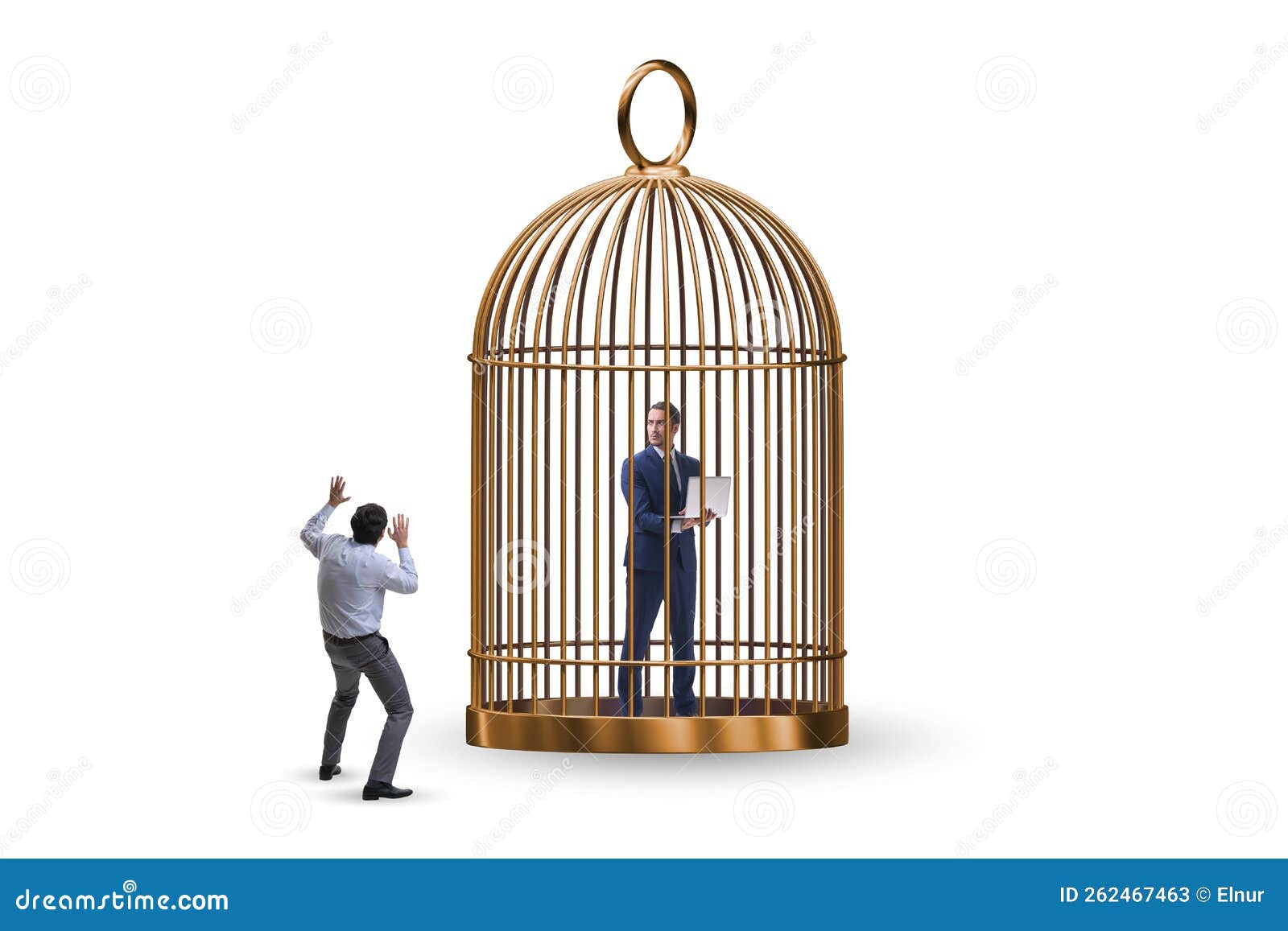 Business People and Golden Cage Concept Stock Image - Image of worker ...